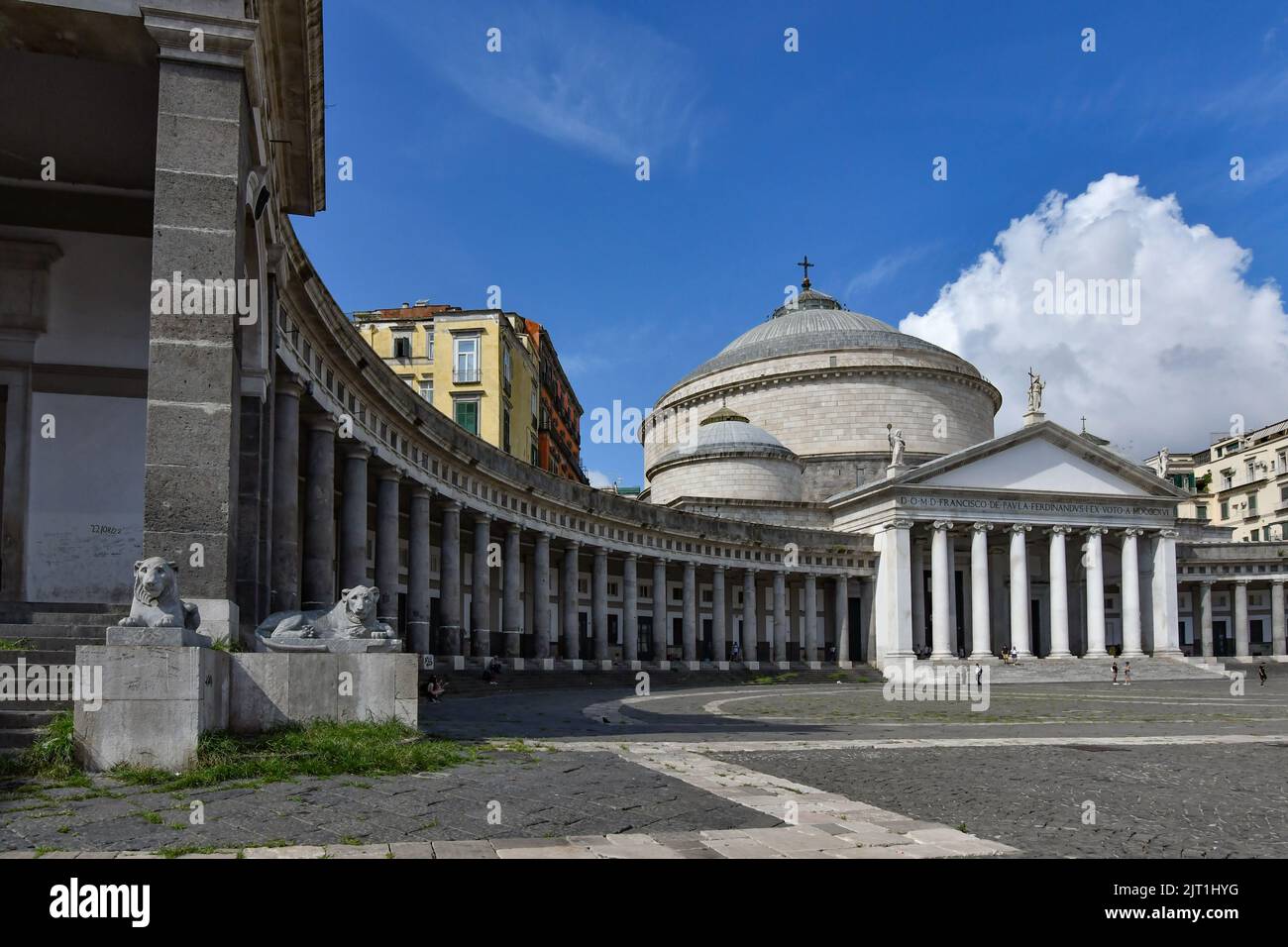 View of the square called Plebiscito in Naples, the capital of the ...