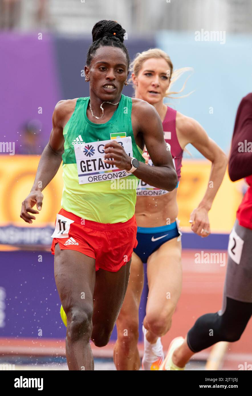 Werkuha Getachew of Ethiopia competing in the women’s 3000m ...