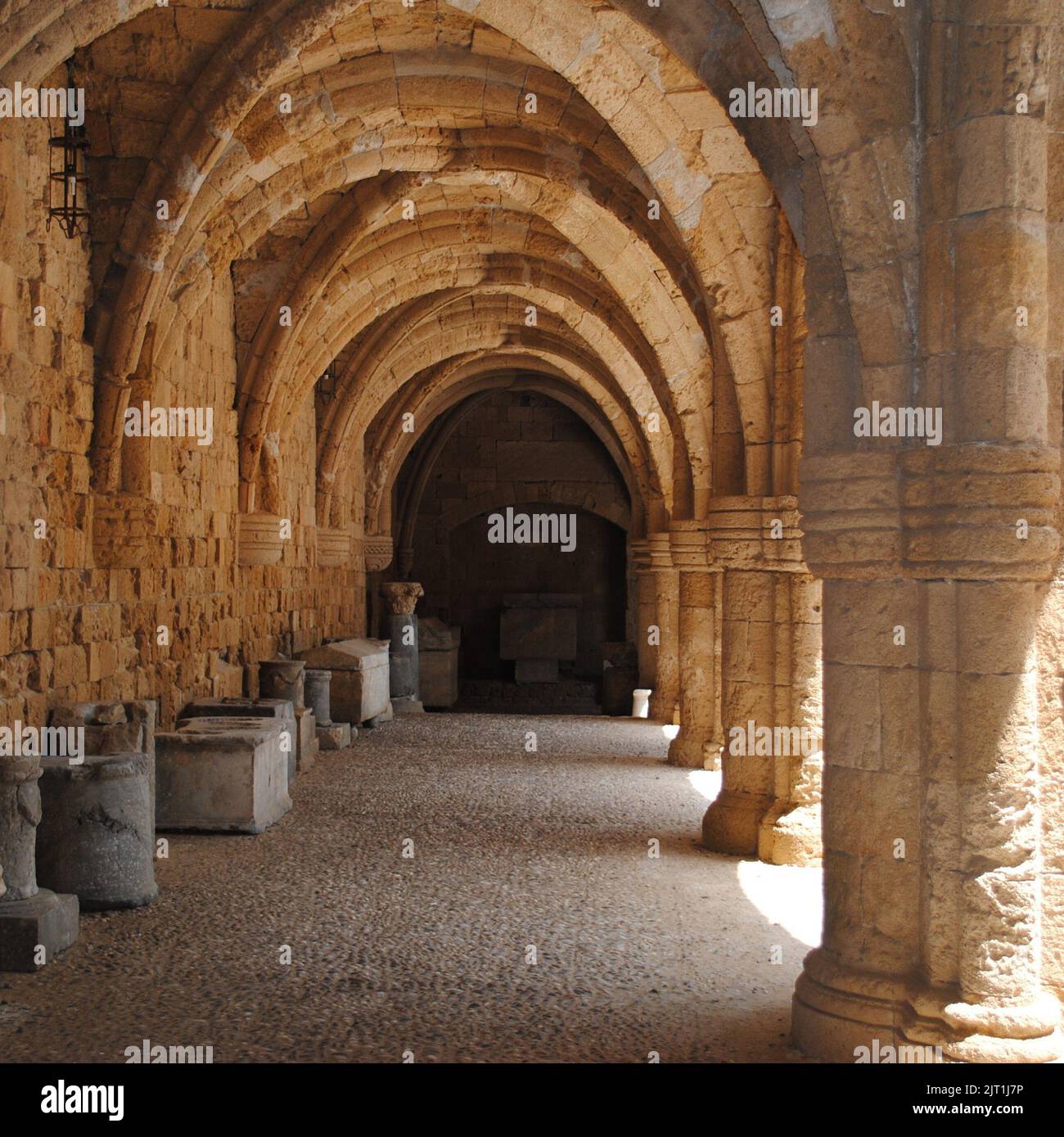 A view of ancient columns and arches of Rhodes old town Stock Photo - Alamy