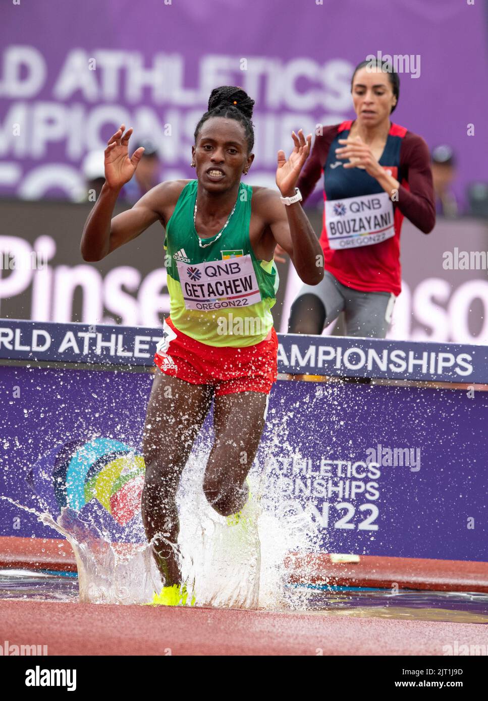 Werkuha Getachew of Ethiopia competing in the women’s 3000m ...