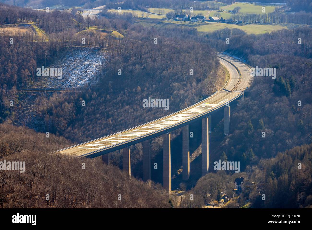 Closed freeway bridge Rahmede of the freeway A45 Sauerlandlinie with ...