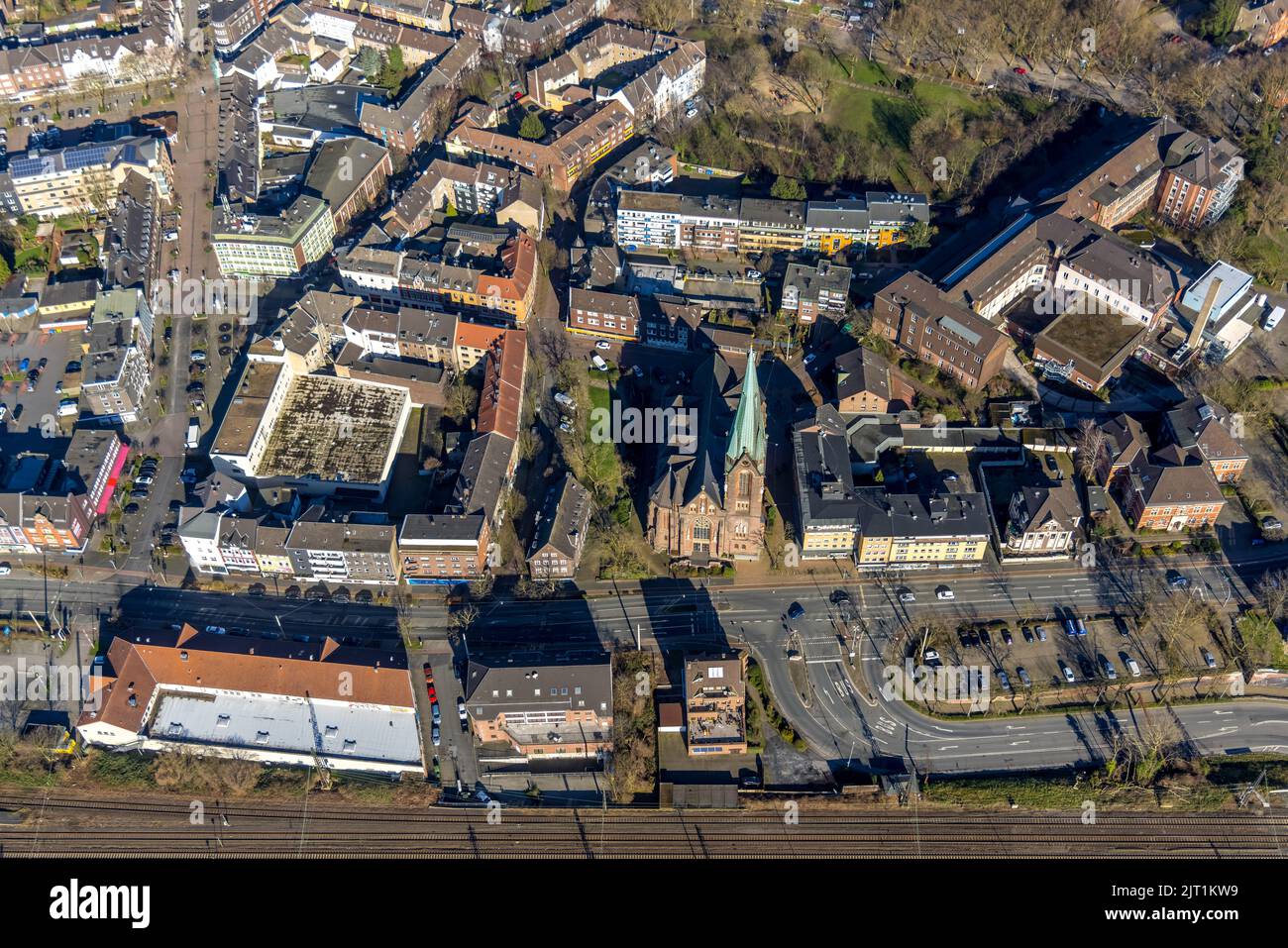 Aerial view, Future development area Kirchstraße and Vikariestraße ...