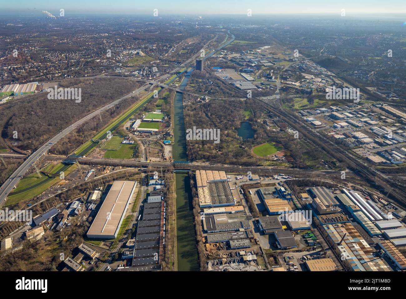 Kaisergarten and centro oberhausen with gasometer hi-res stock ...