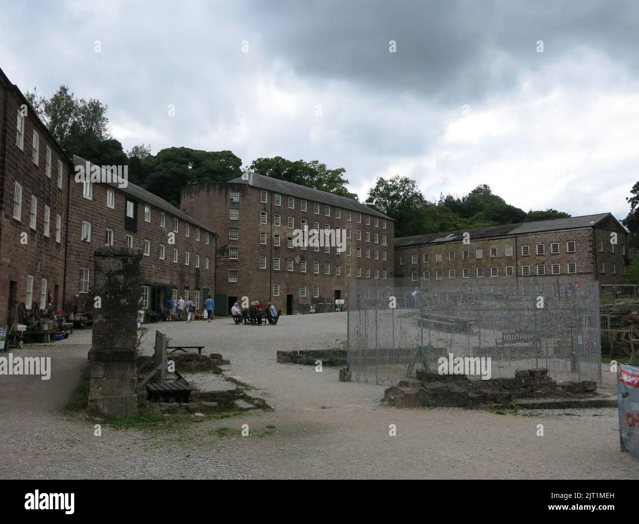 The courtyard at Cromford Mills in Derbyshire, the origins of the ...