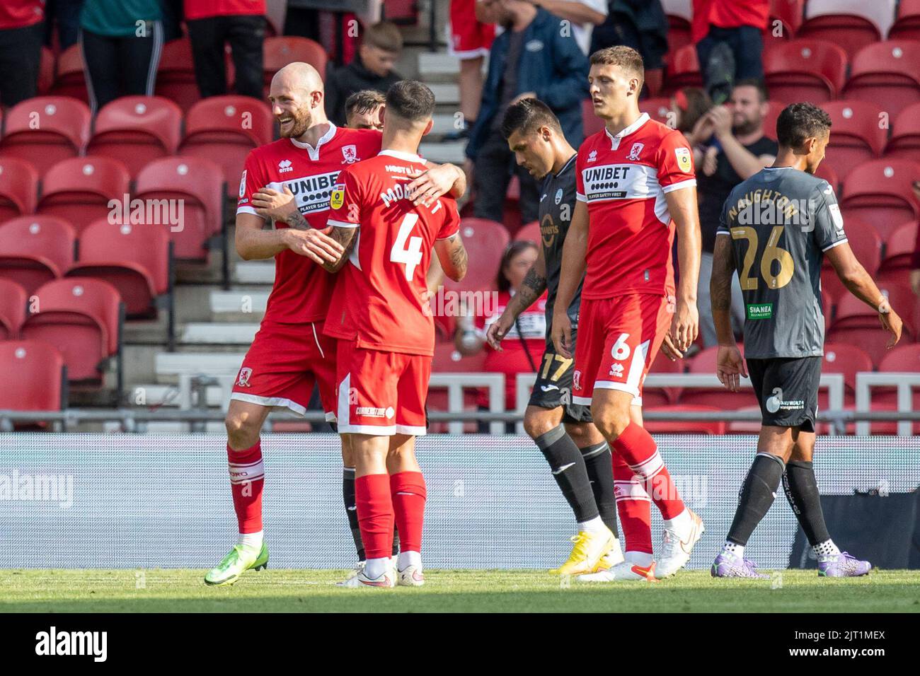 Matt Clarke #5 of Middlesbrough celebrates after the game Stock Photo ...