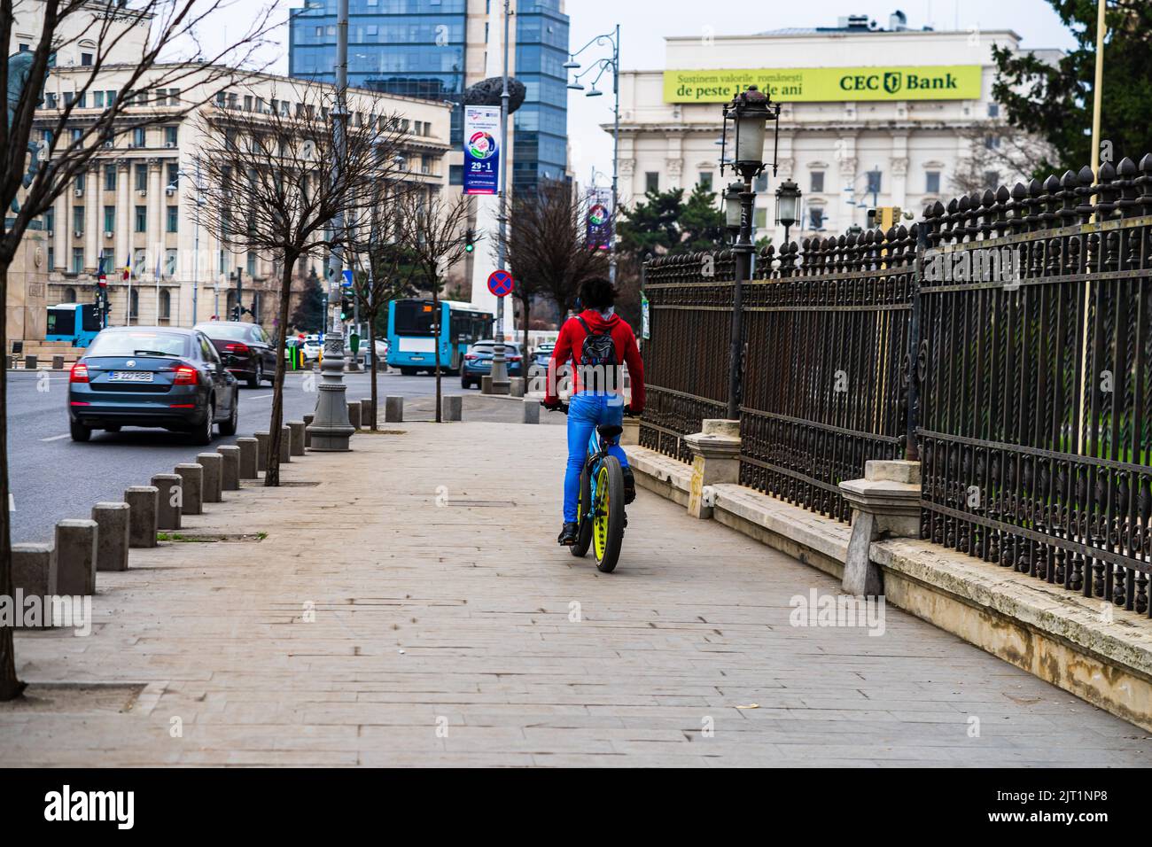 Car traffic, pollution, traffic jam in the morning and evening in the ...