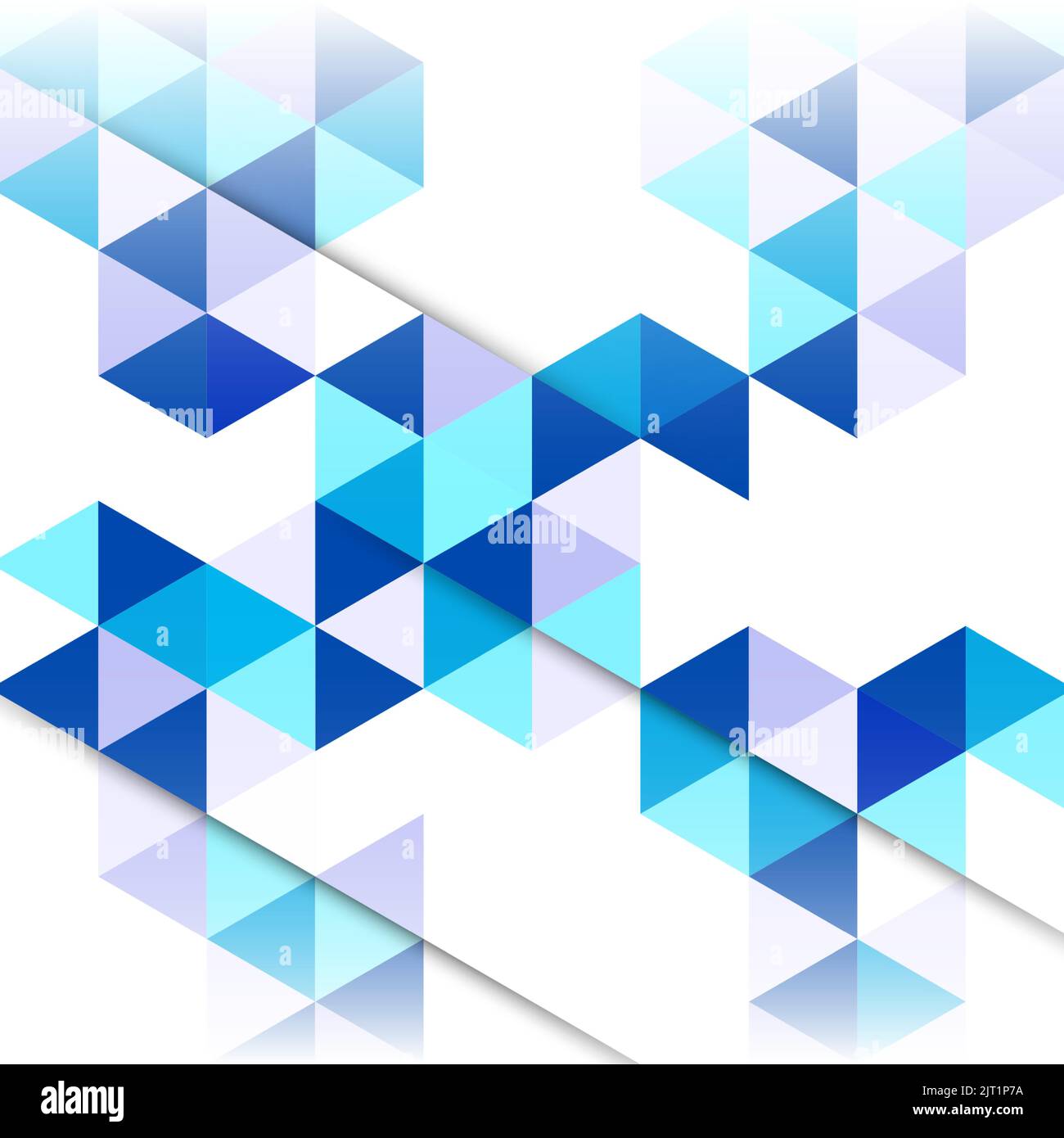Abstract geometric background of blue triangles. Design template for ...