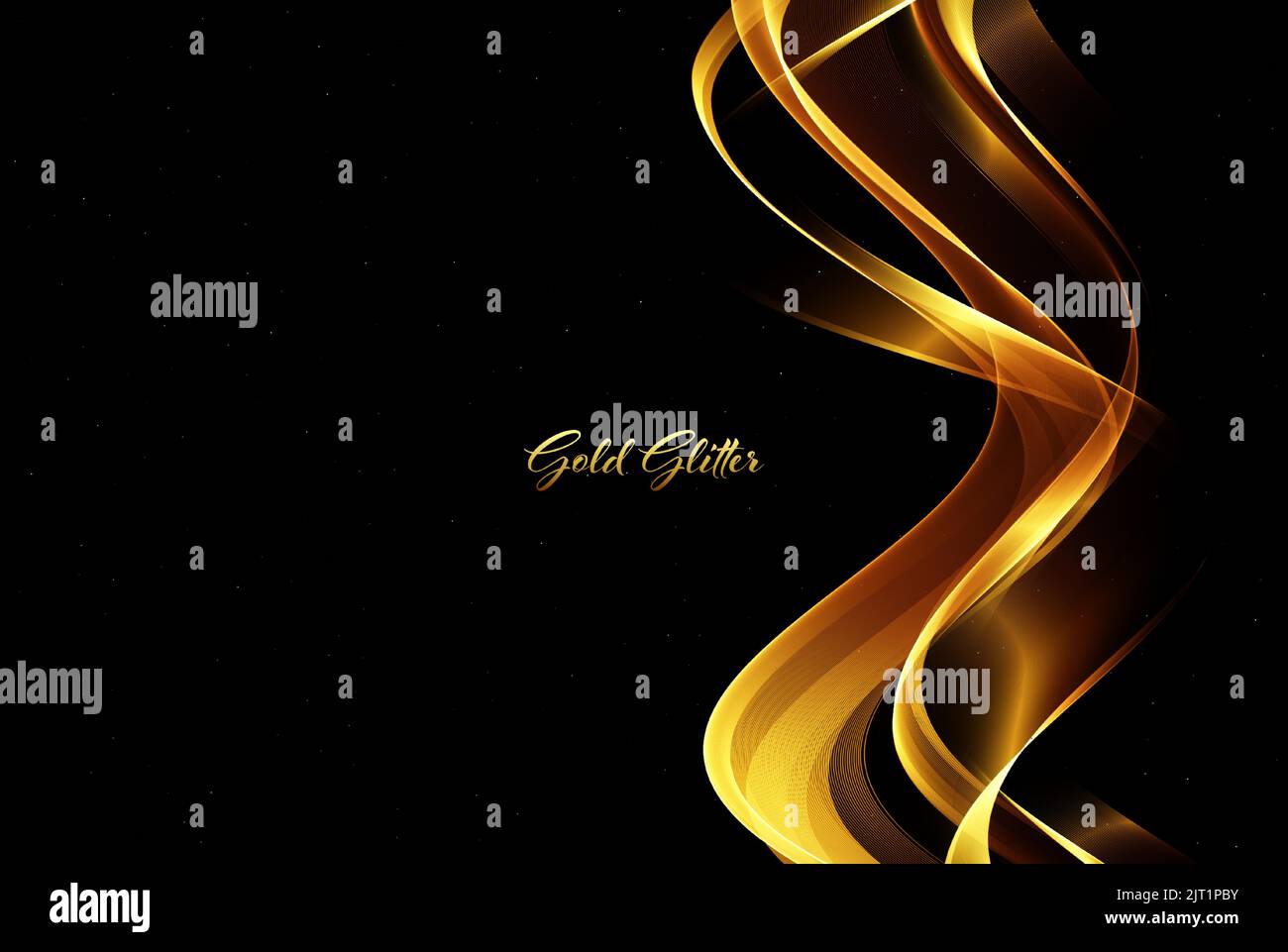 Abstract shiny golden wave design element,gold glitters flow of ...