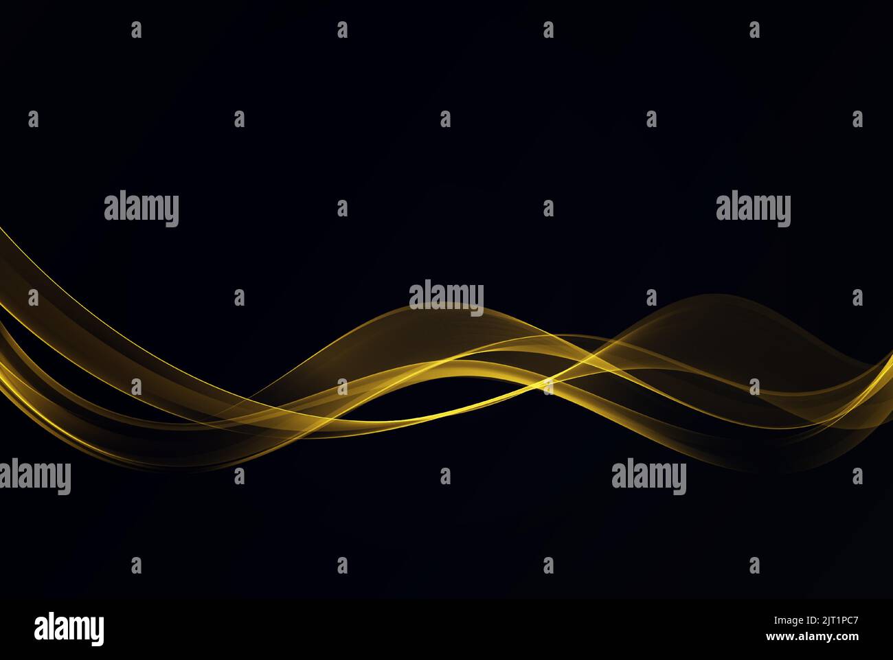 Abstract, shiny golden wave design element. flowing stream golden color ...