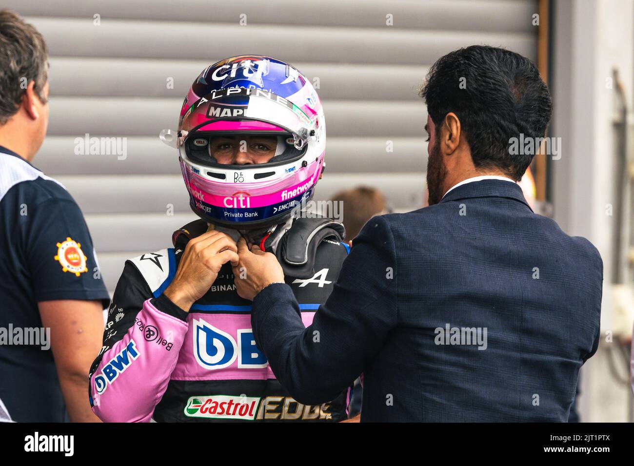 Fernando Alonso (ESP) Alpine F1 Team with Mohammed Bin Sulayem (UAE ...