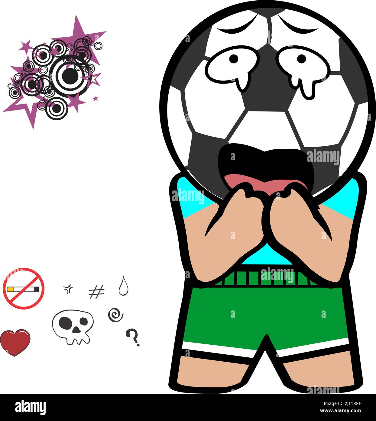 happy chibi kid soccer ball head character cartoon. kawaii vector Stock ...