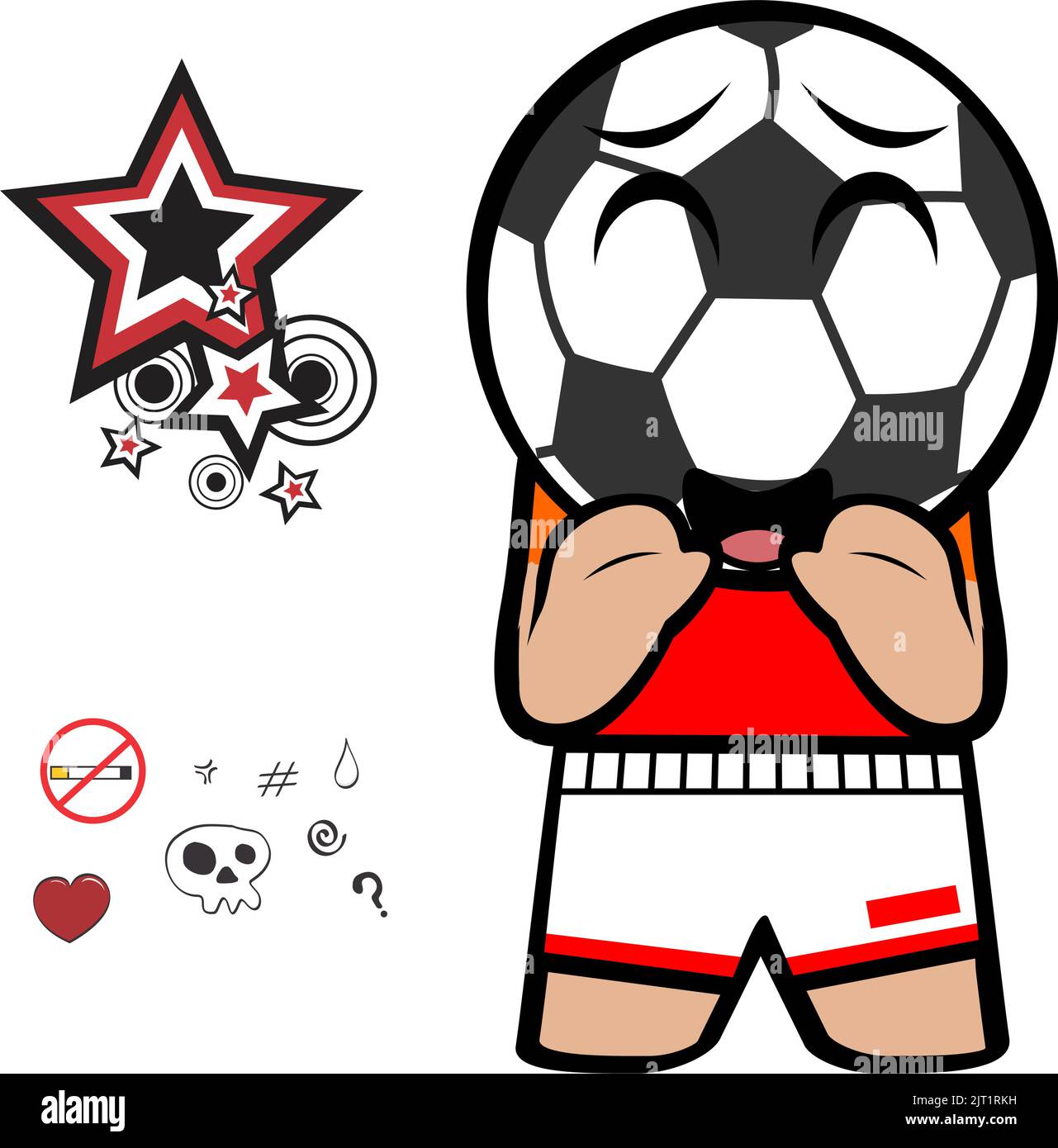 chibi kid soccer ball head cartoon. kawaii in vector format Stock ...