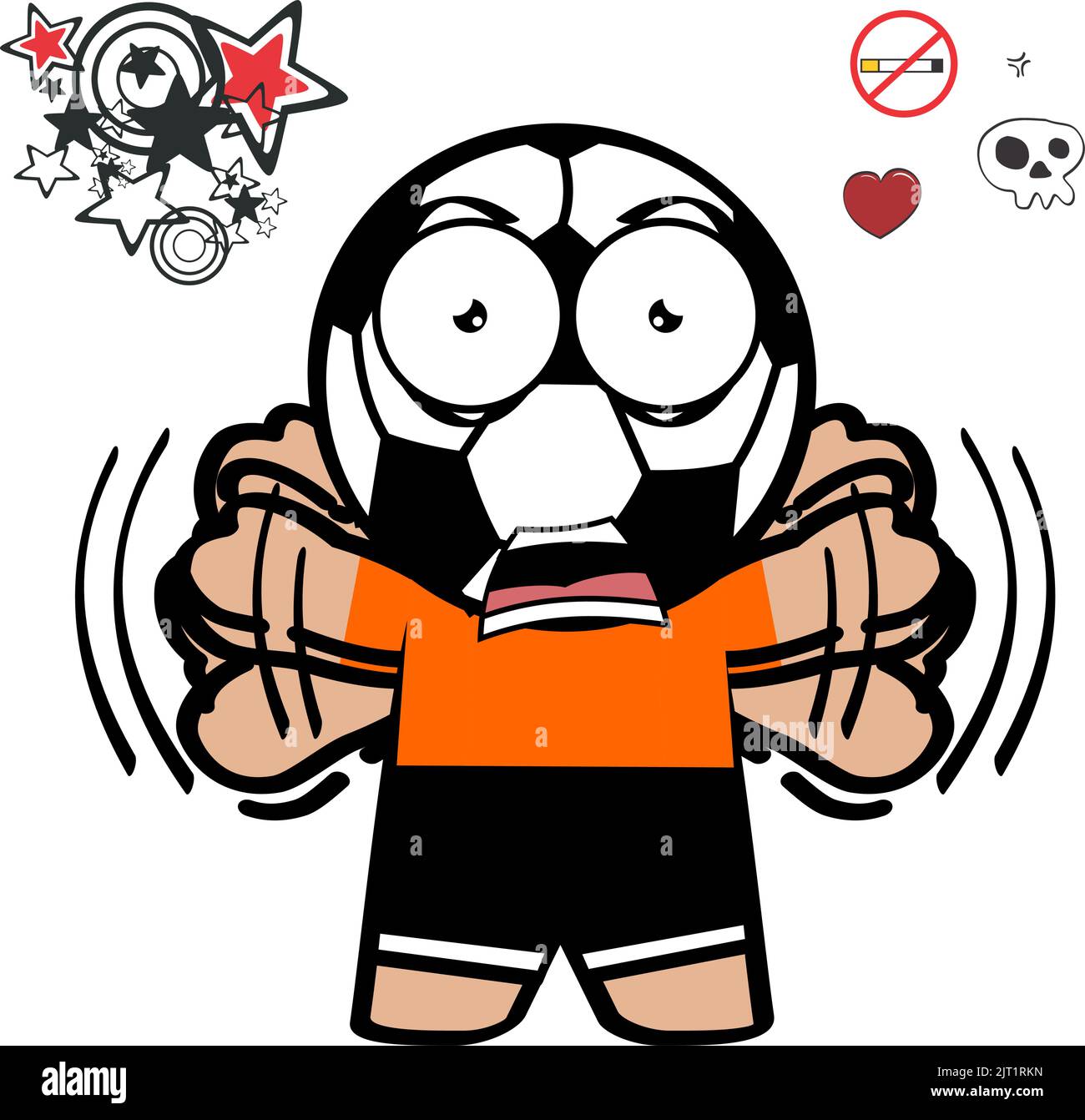 screaming chibi kid soccer ball head character cartoon. kawaii vector ...