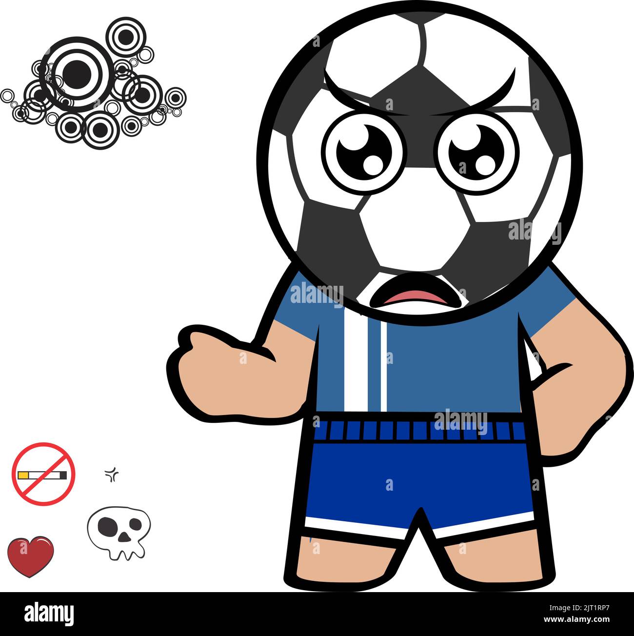 Worried face emoticon kawaii character Stock Vector Images - Alamy