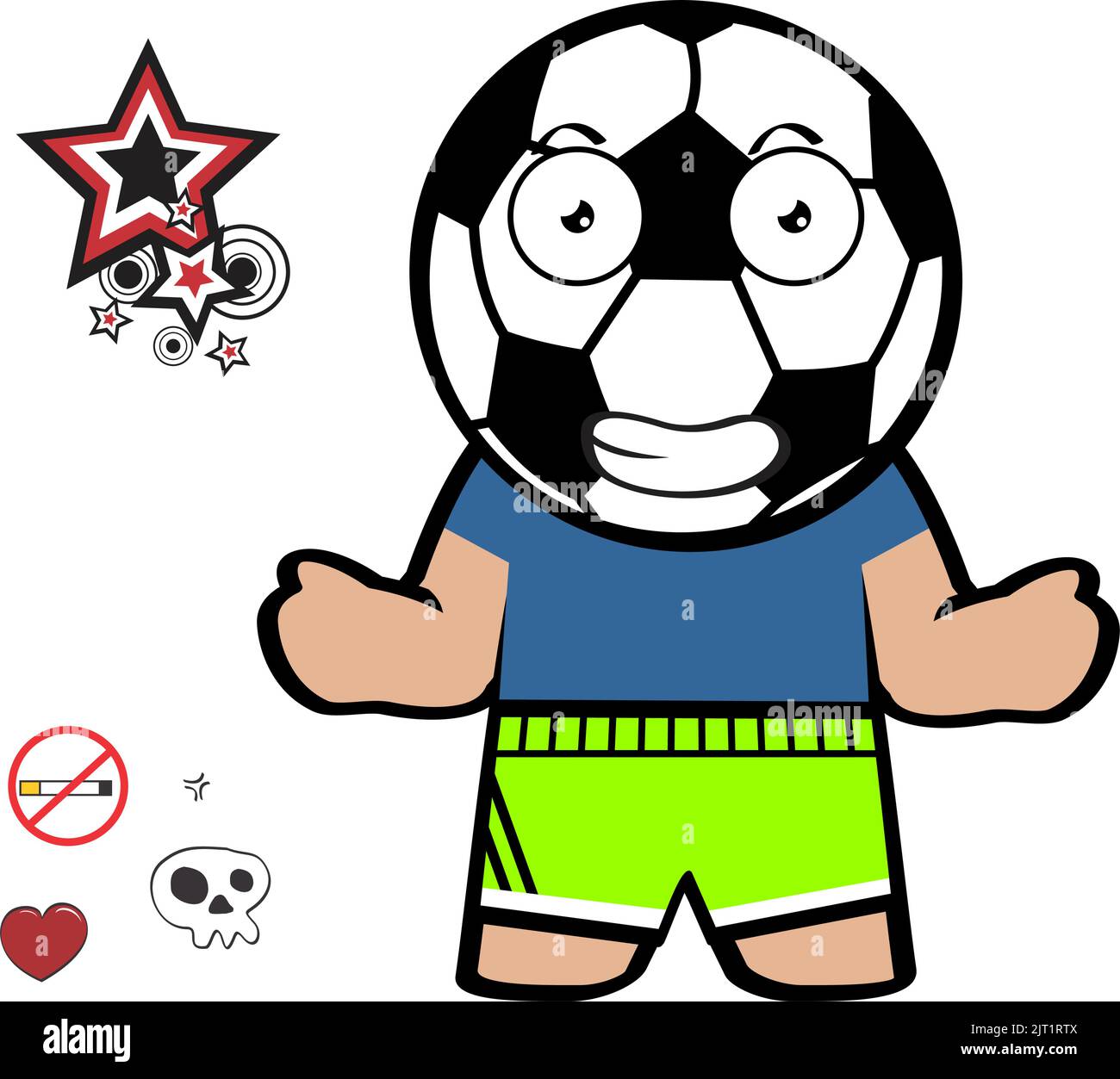 sweet chibi kid soccer ball head character cartoon. kawaii vector Stock ...