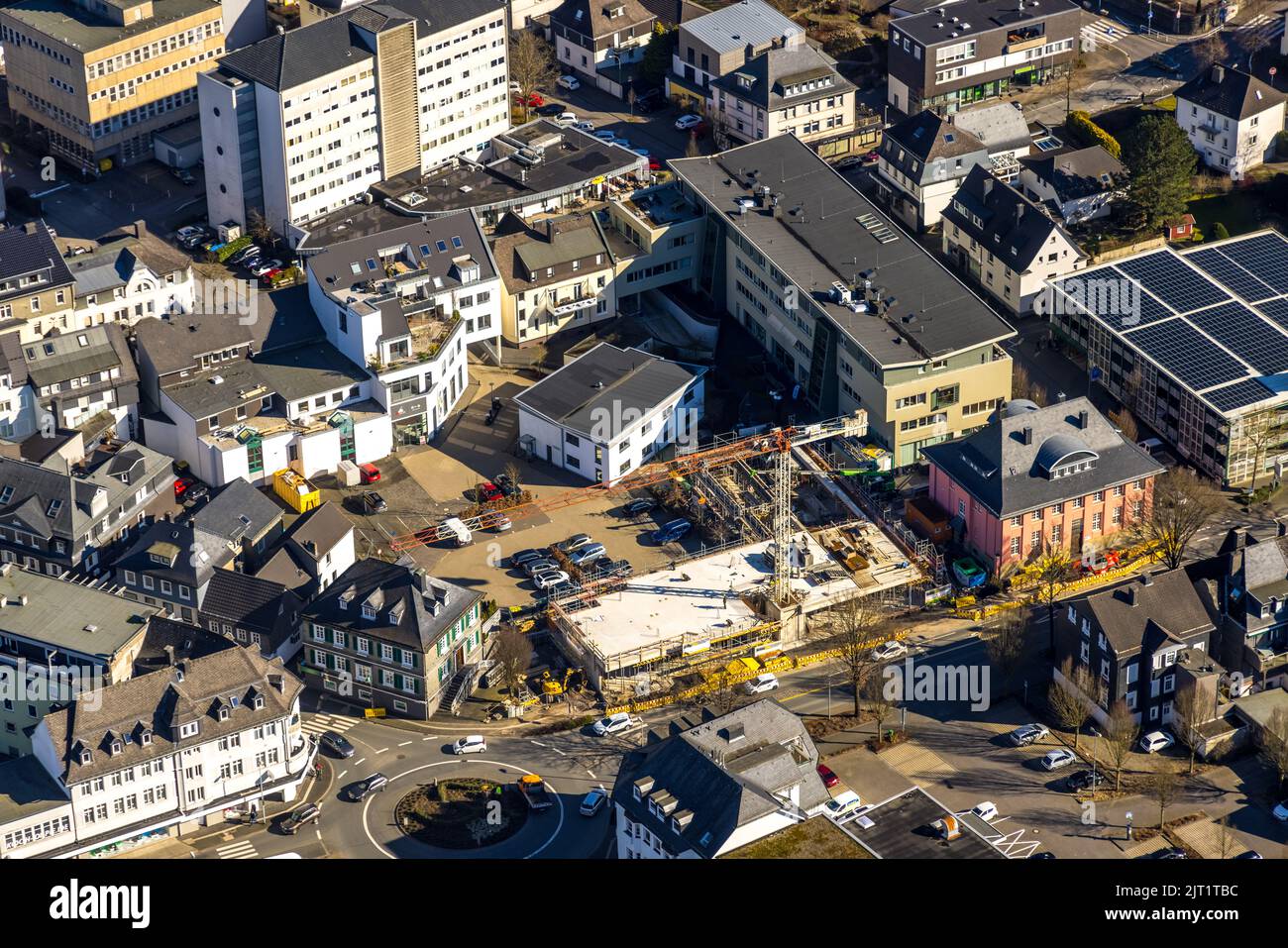 Construction site with new building martinushofe ii on bruchstrasse hi ...