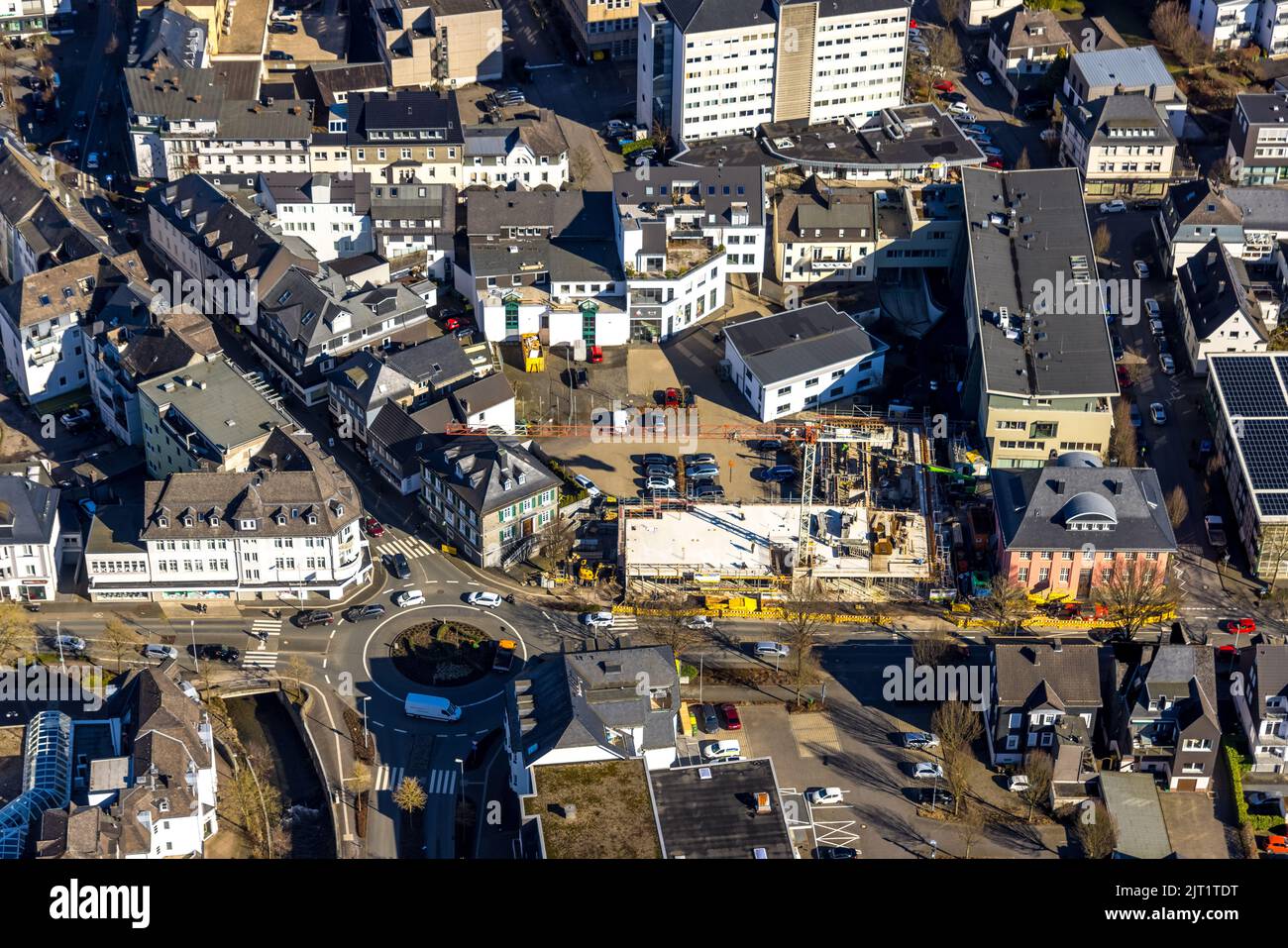 Aerial view, construction site with new building Martinushöfe II at ...