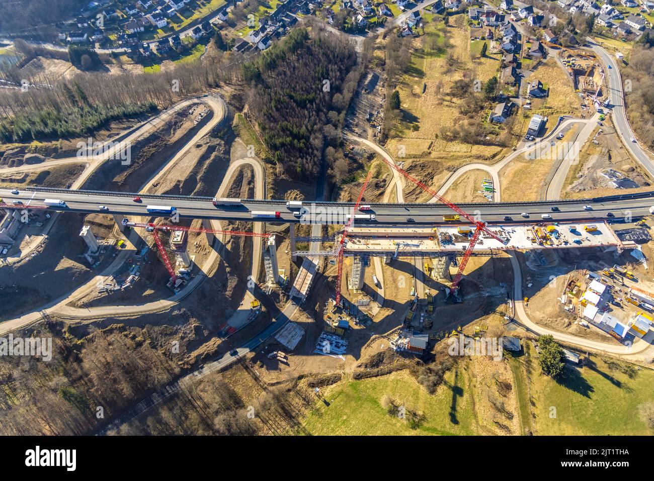 Freeway bridge viaduct Eisern of the freeway A45 Sauerlandlinie ...