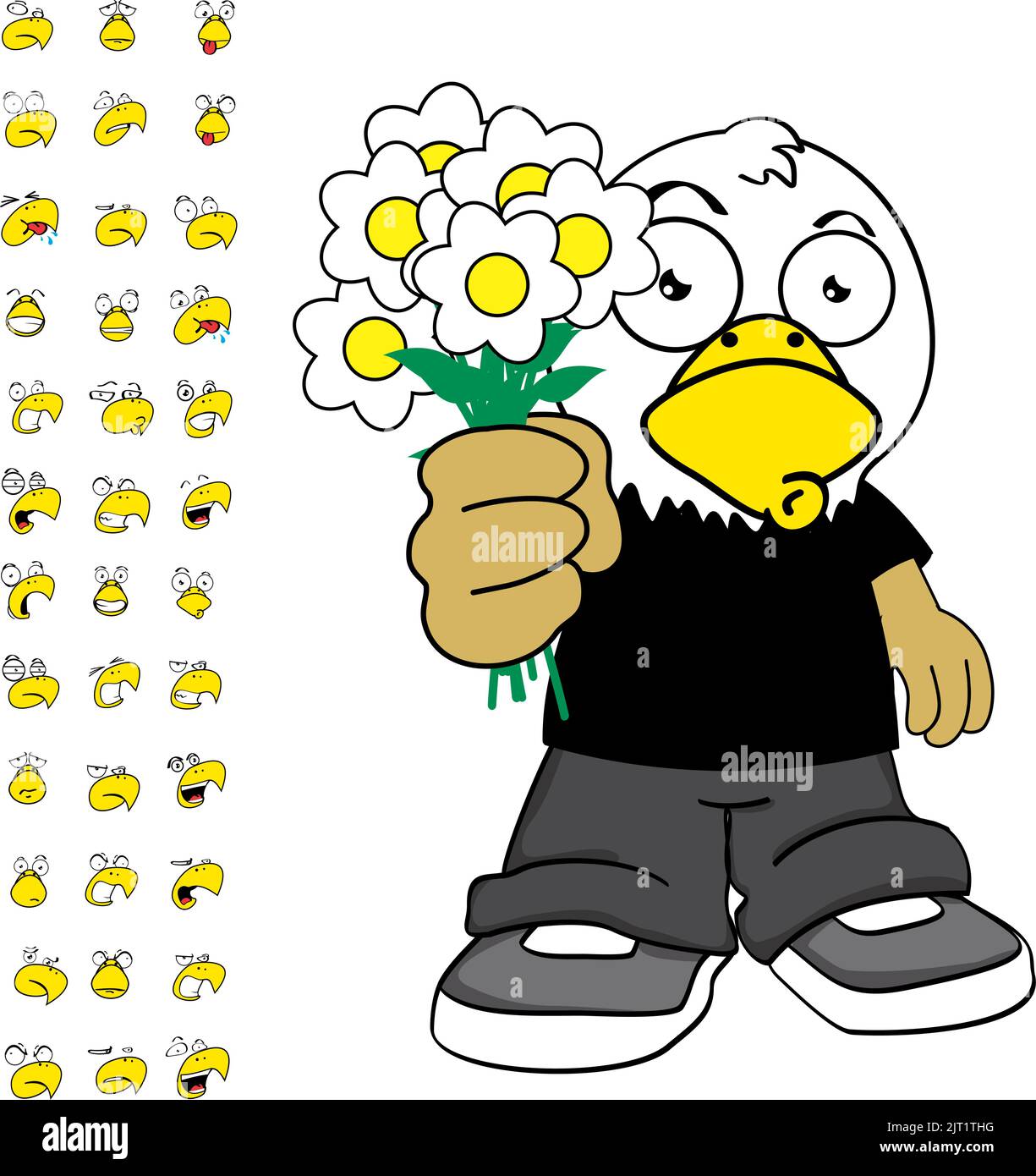 love eagle young kid character cartoon expressions set pack in vector ...