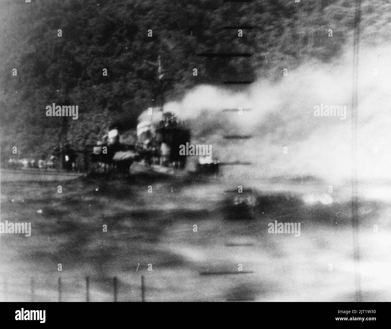Torpedoed Japanese destroyer Harusame off Wewak on 24 January 1943 ...
