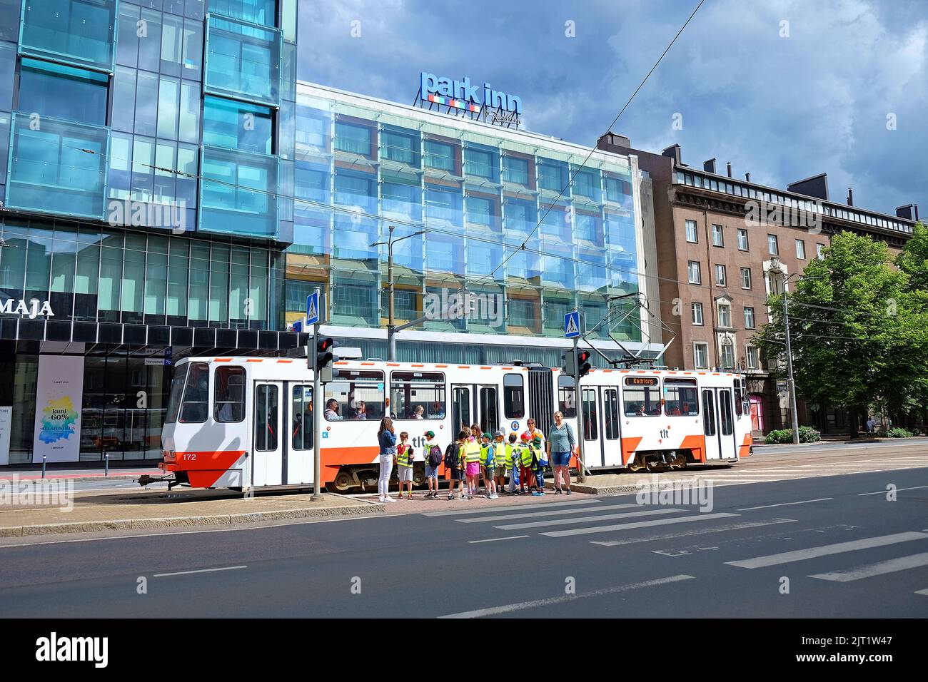 School Children On Narva Mnt In Tallinn Estonia Stock Photo - Alamy