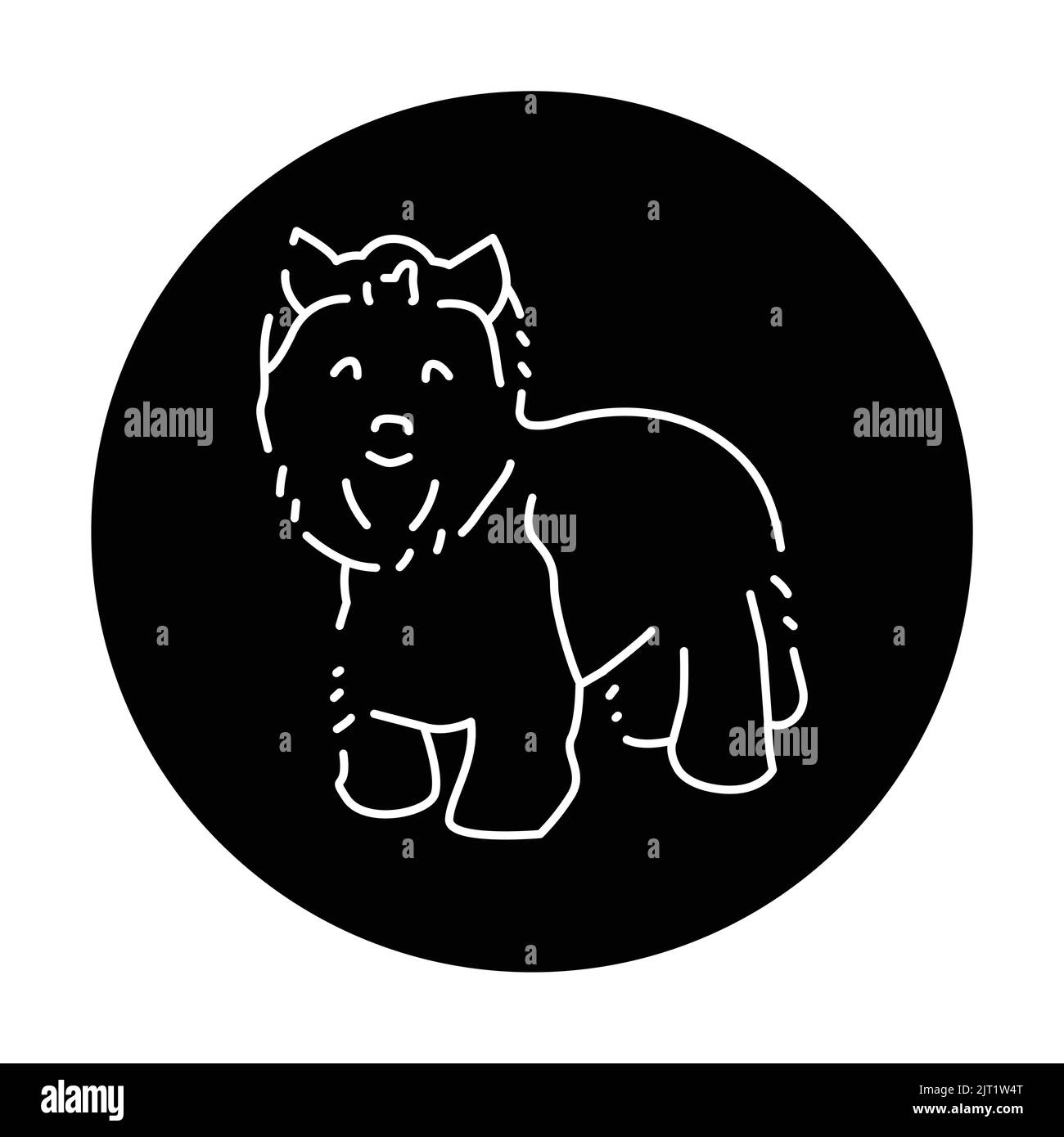 Yorkshire Terrier color line icon. Dog breed. Pictogram for web page ...