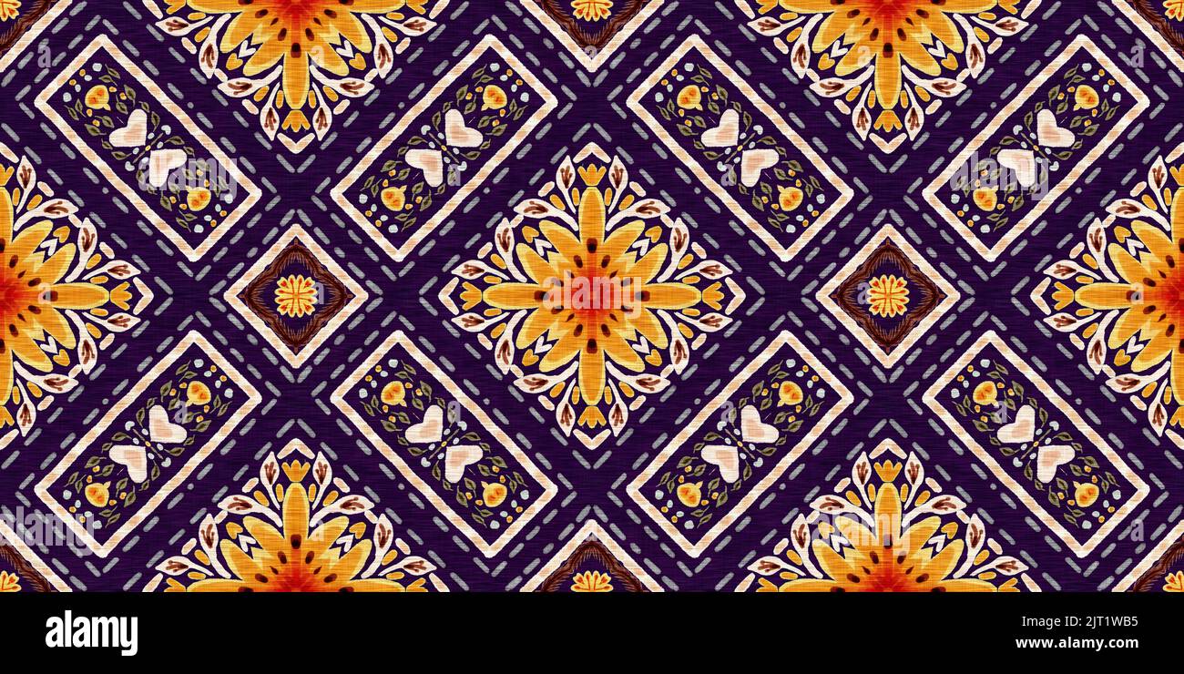 Rustic provence floral border pattern. Boho whimsical french swatch for ...