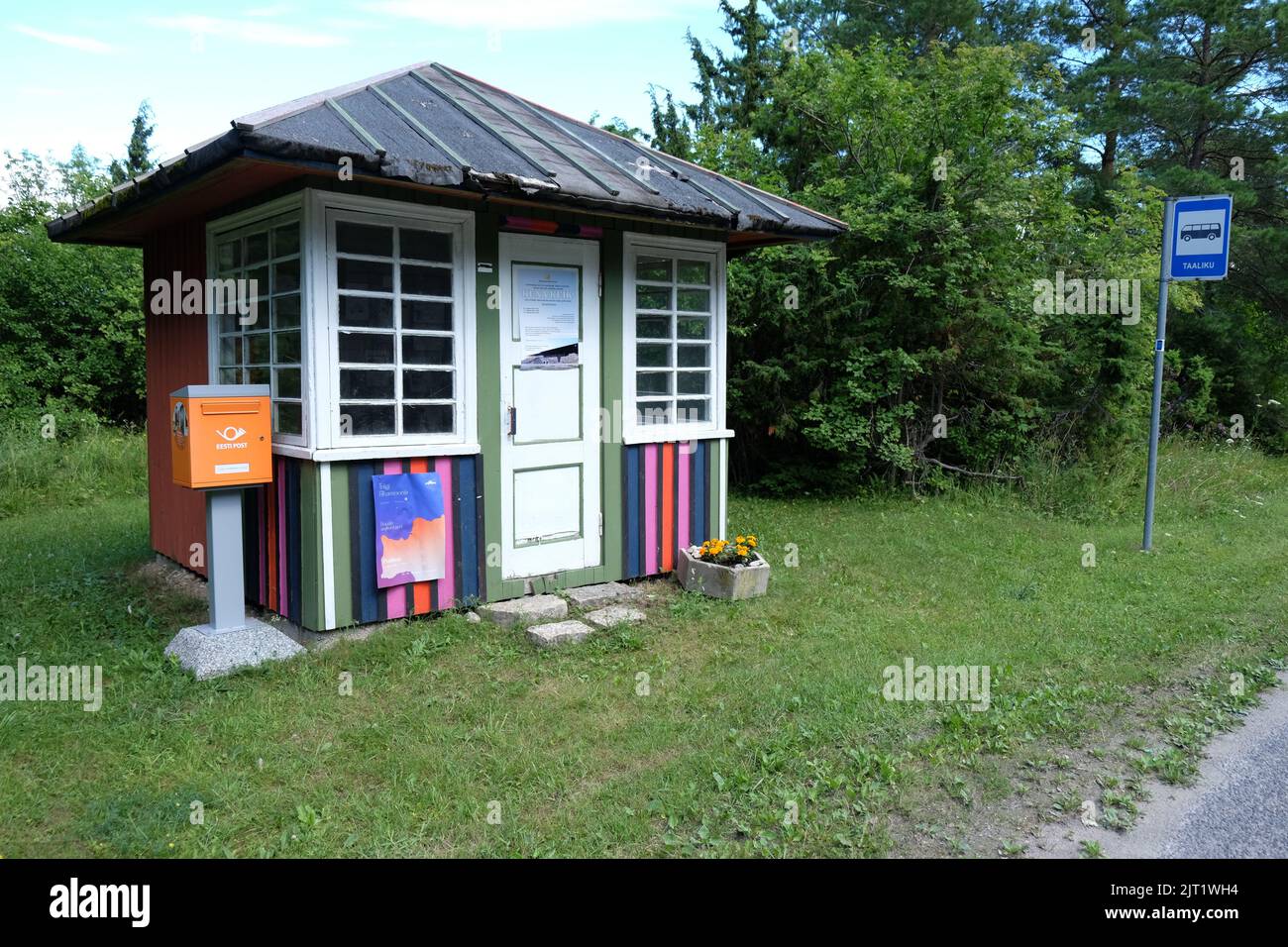 Typical Bus Stop On Saaremaa Island Estonia Stock Photo - Alamy