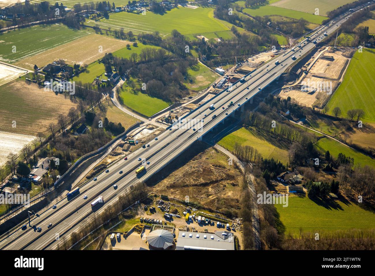 Construction site with replacement liedbachtal bridge of the a1 freeway ...