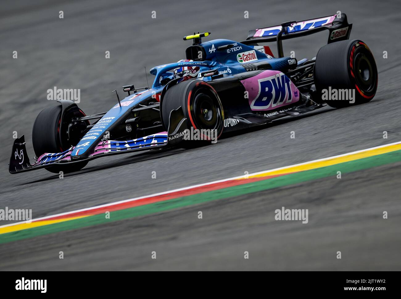 SPA - Esteban Ocon (31) with the Alpine A522 in action during the 3rd free practice session ...