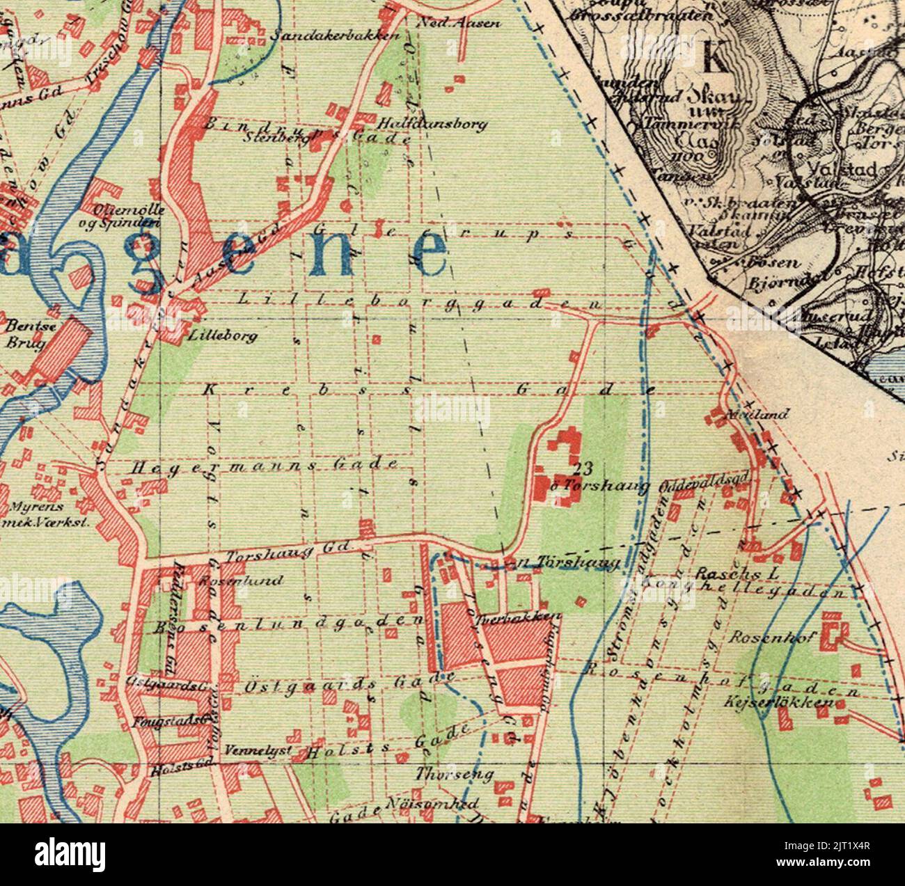 Torshov map 1900 Stock Photo - Alamy