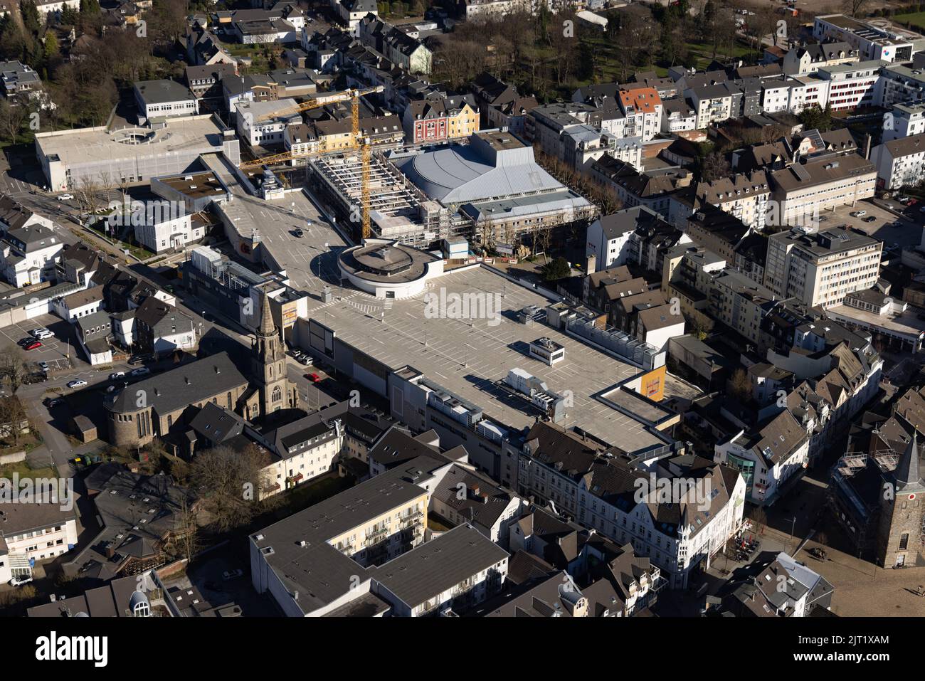Aerial view, StadtGalerie Velbert and Forum Niederberg with extension ...