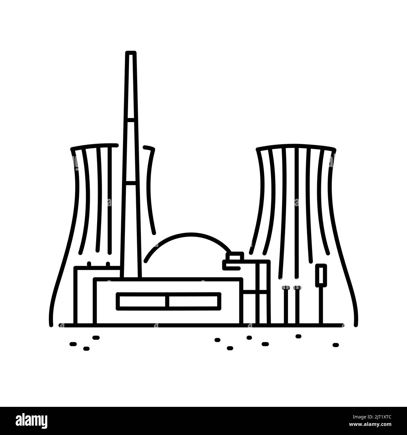 Nuclear factory color line icon. Pictogram for web page, mobile app ...