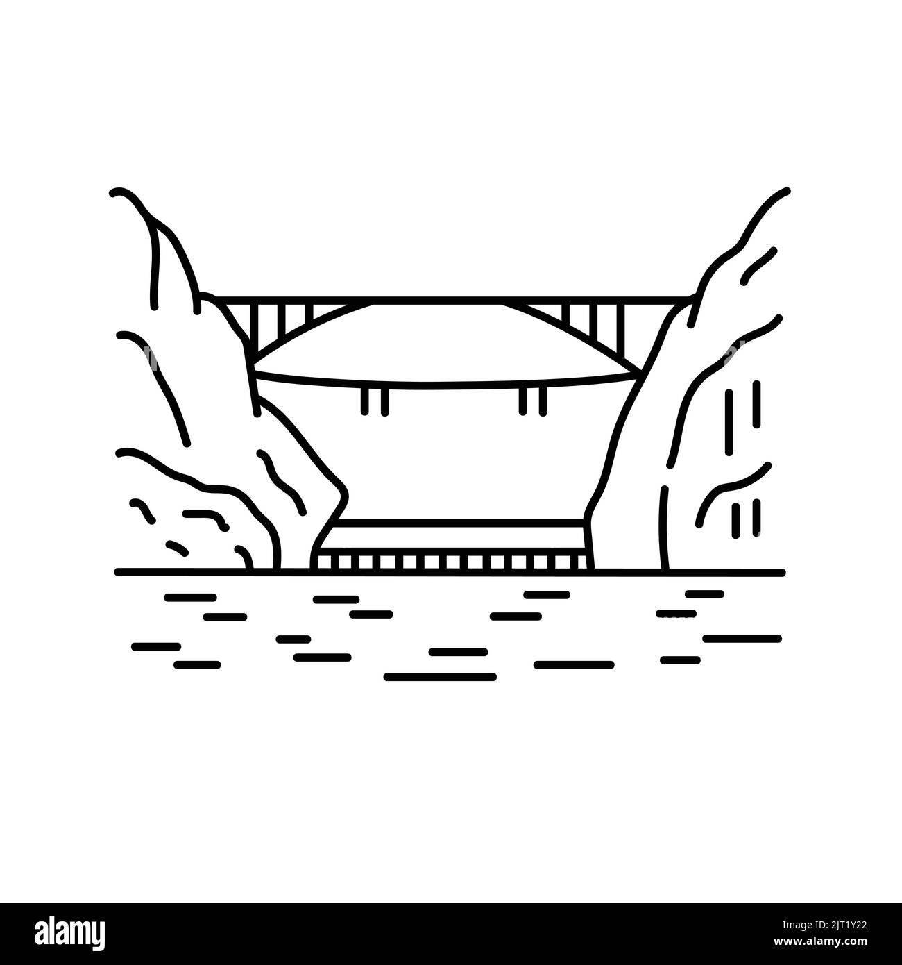 Reservoir color line icon. Renewable energy sources. Pictogram for web ...