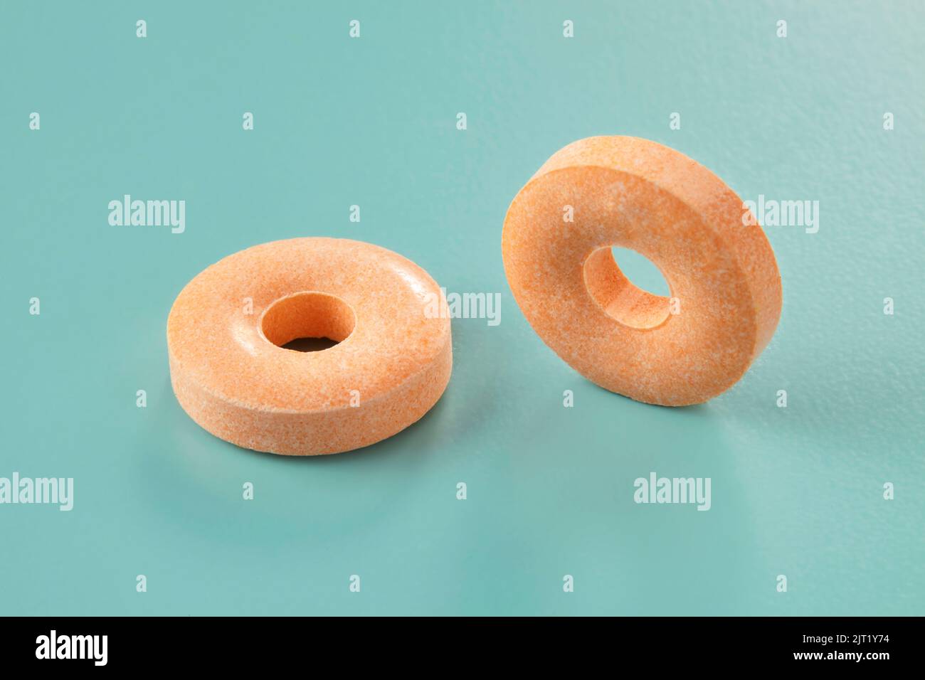 lozenges with a hole in the middle so that the shape resembles a ring ...