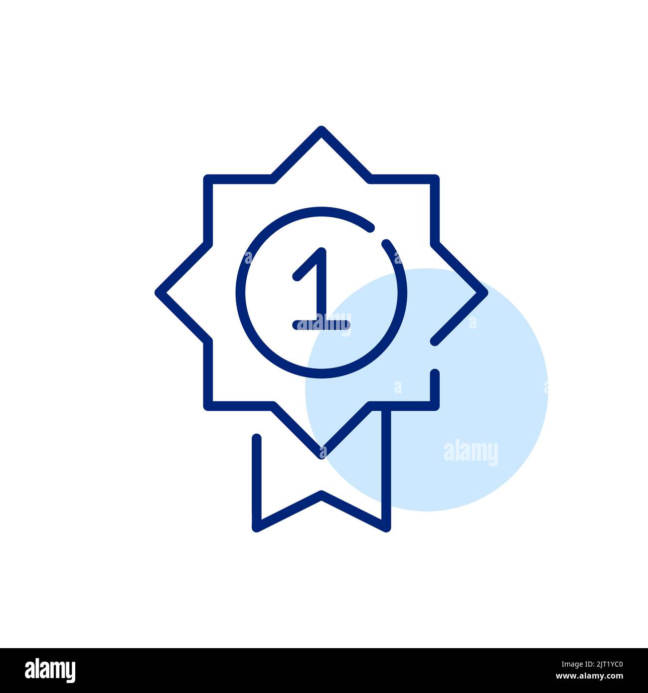 First place winner badge. Pixel perfect, editable stroke line art icon ...