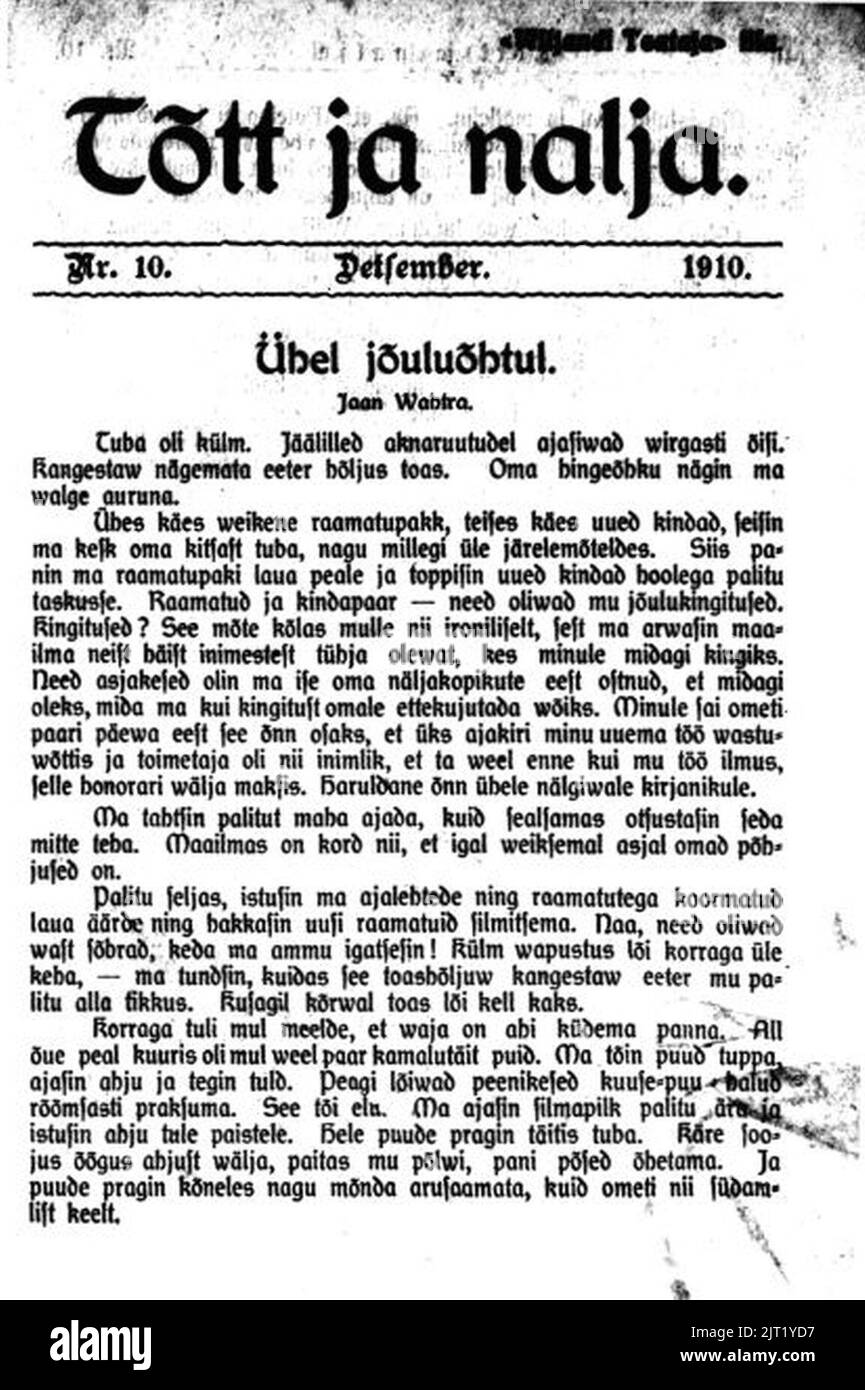 Tõtt ja nalja 1910 Stock Photo - Alamy