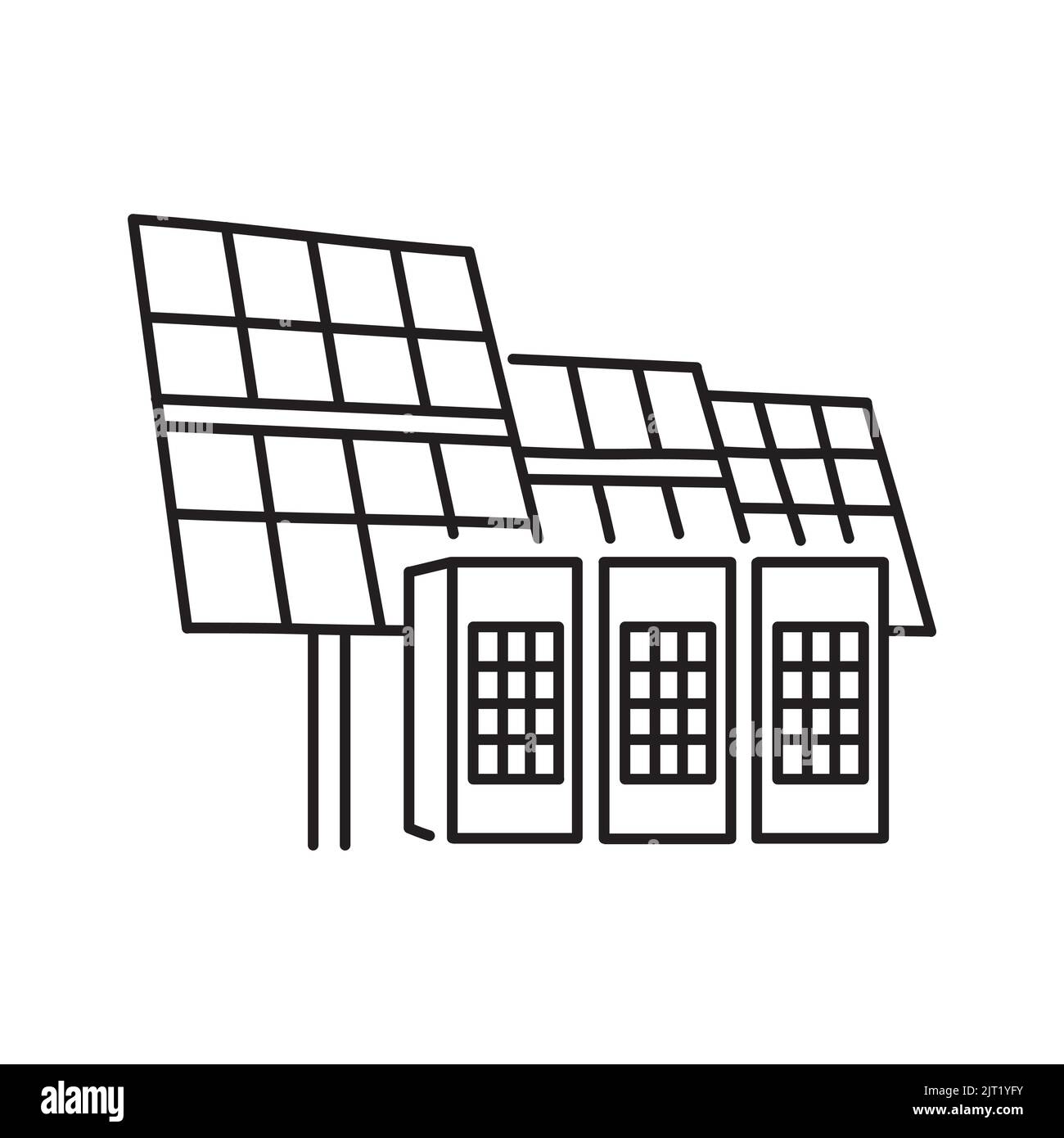 Solar battery color line icon. Renewable energy sources. Pictogram for ...