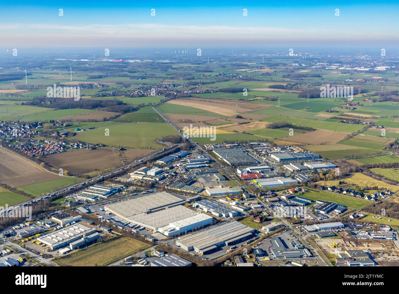 Aerial view, Hammerstraße industrial estate, planned construction of ...