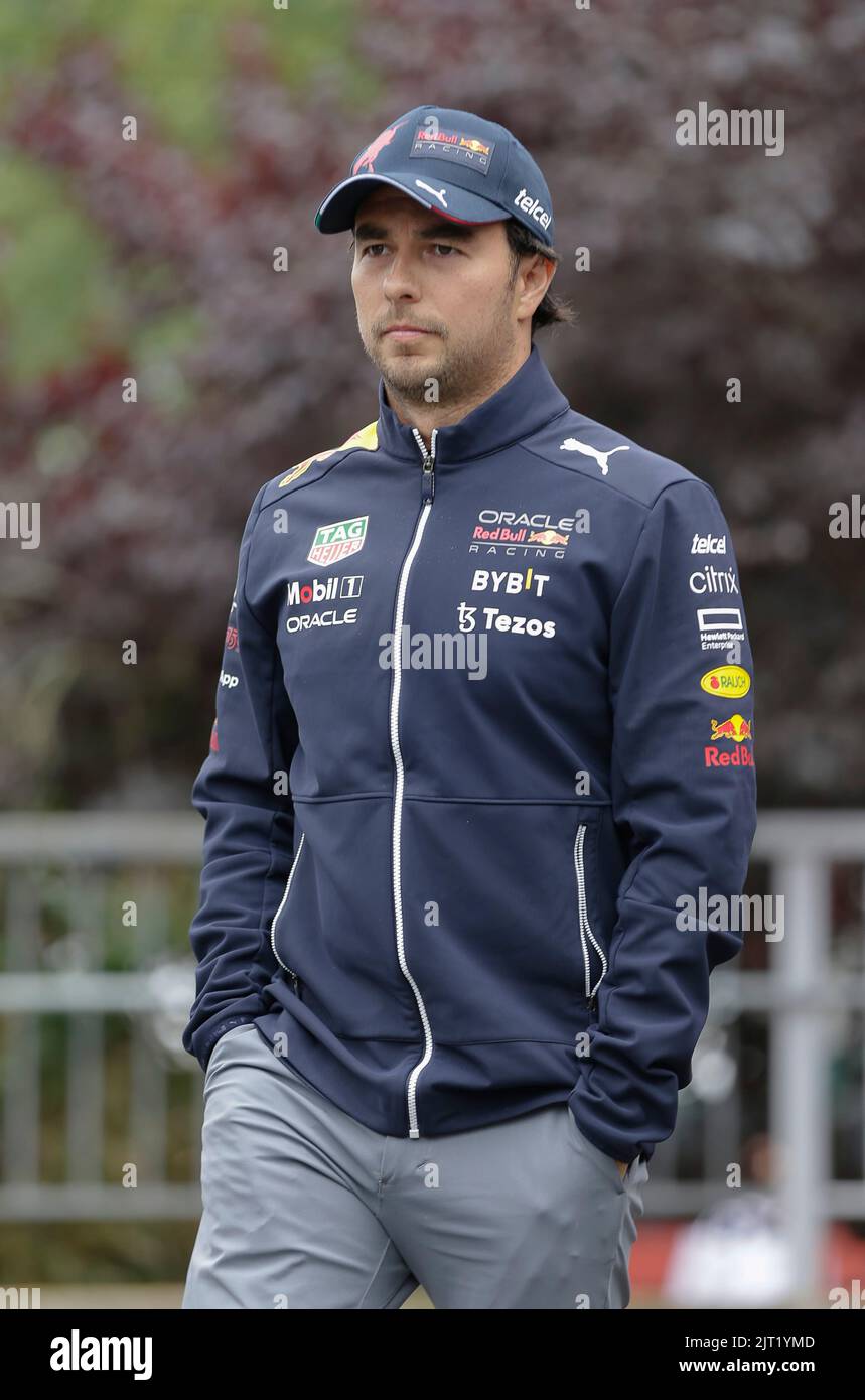 August 27, 2022: Red Bull #11 Sergio Perez from Mexico walks in the ...
