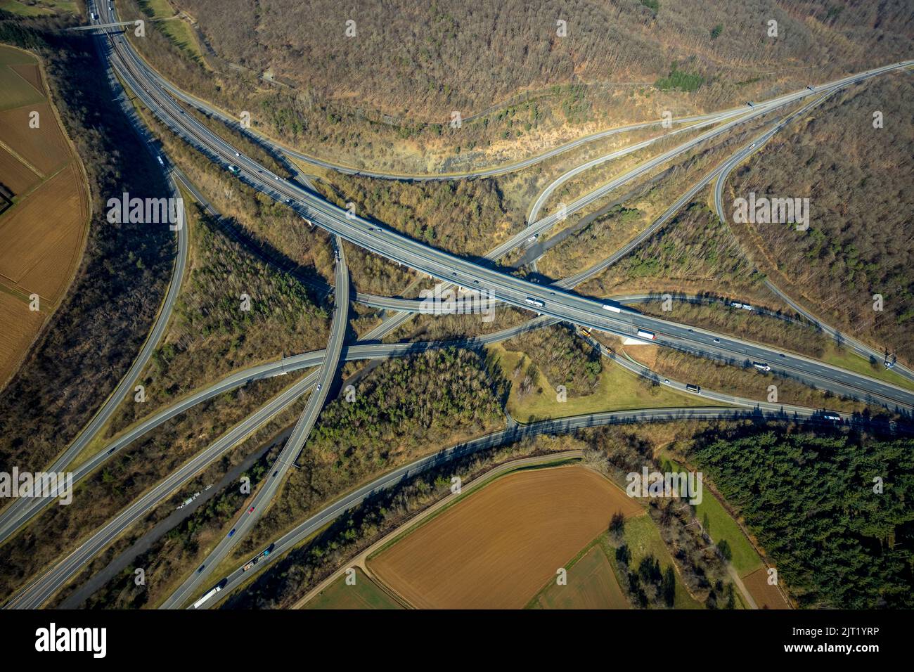 Autobahnkreuz Wetzlar, Autobahn A45 und Autobahn A480, Hermannstein ...