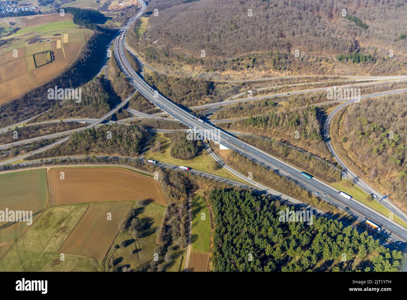 Autobahnkreuz Wetzlar, Autobahn A45 und Autobahn A480, Hermannstein ...