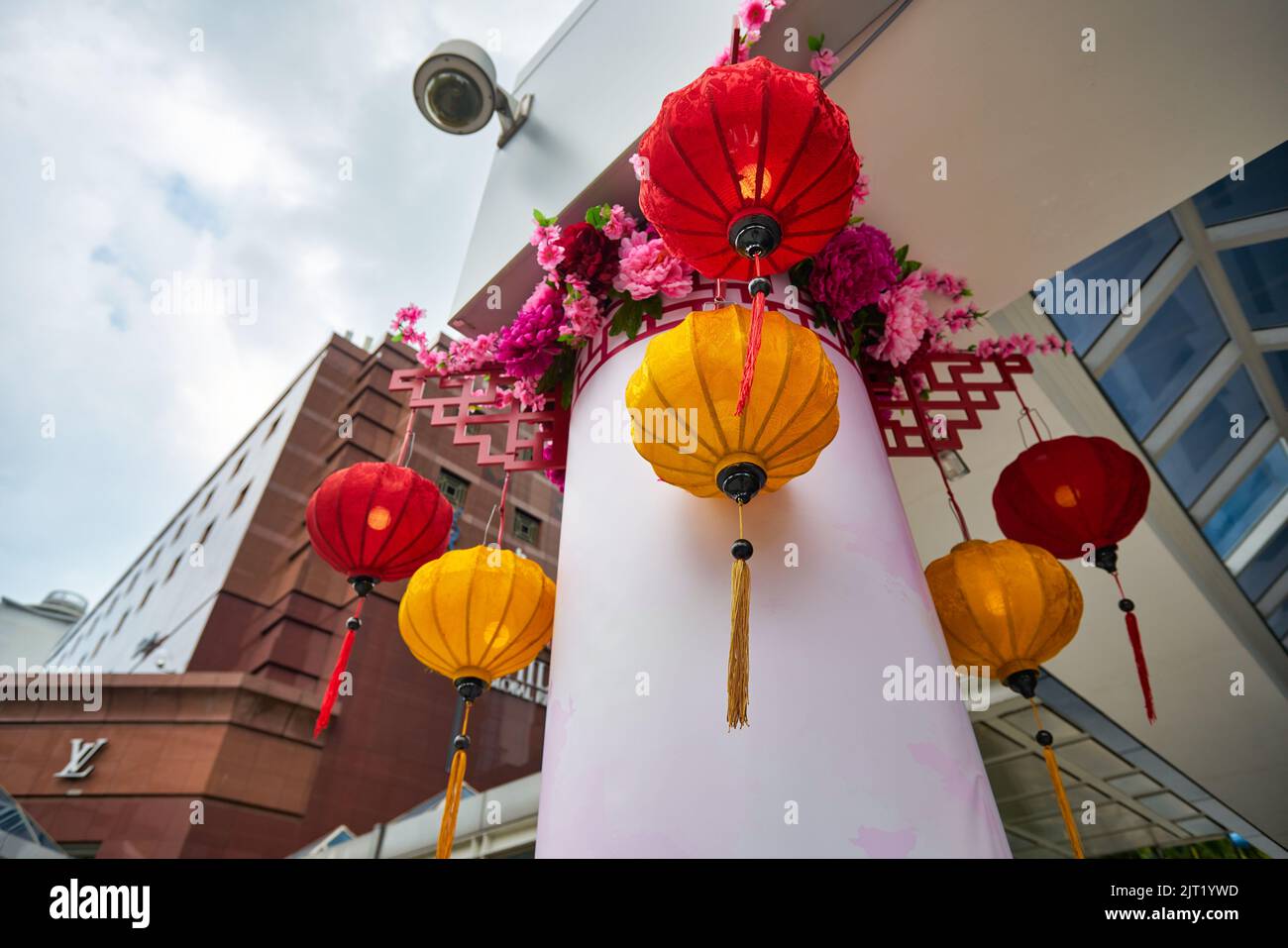 SINGAPORE - CIRCA JANUARY, 2020: decorations on a building in Singapore ...