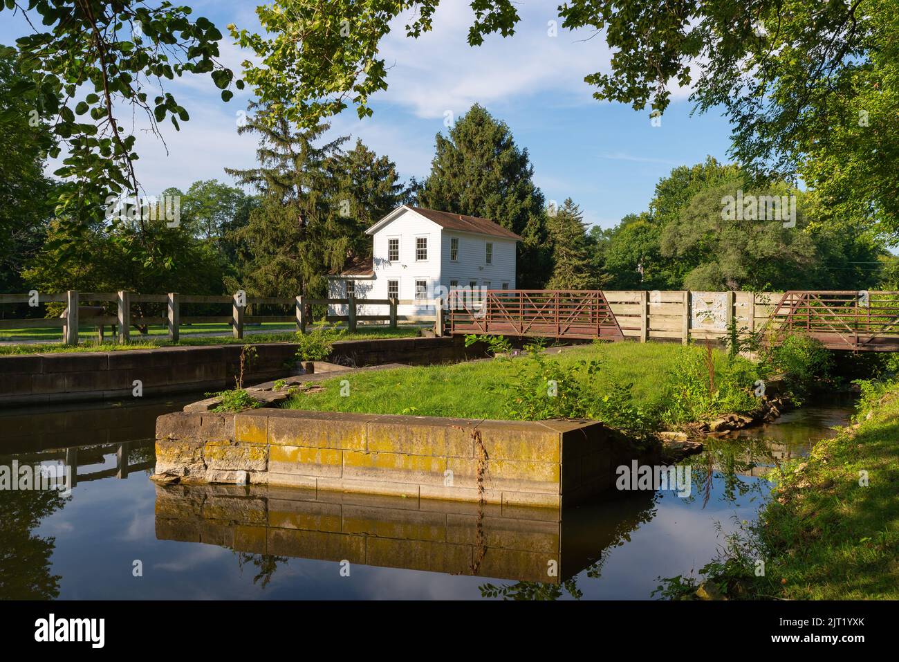 Summer morning on the historic I and M Canal in Aux Sable, Illinois ...