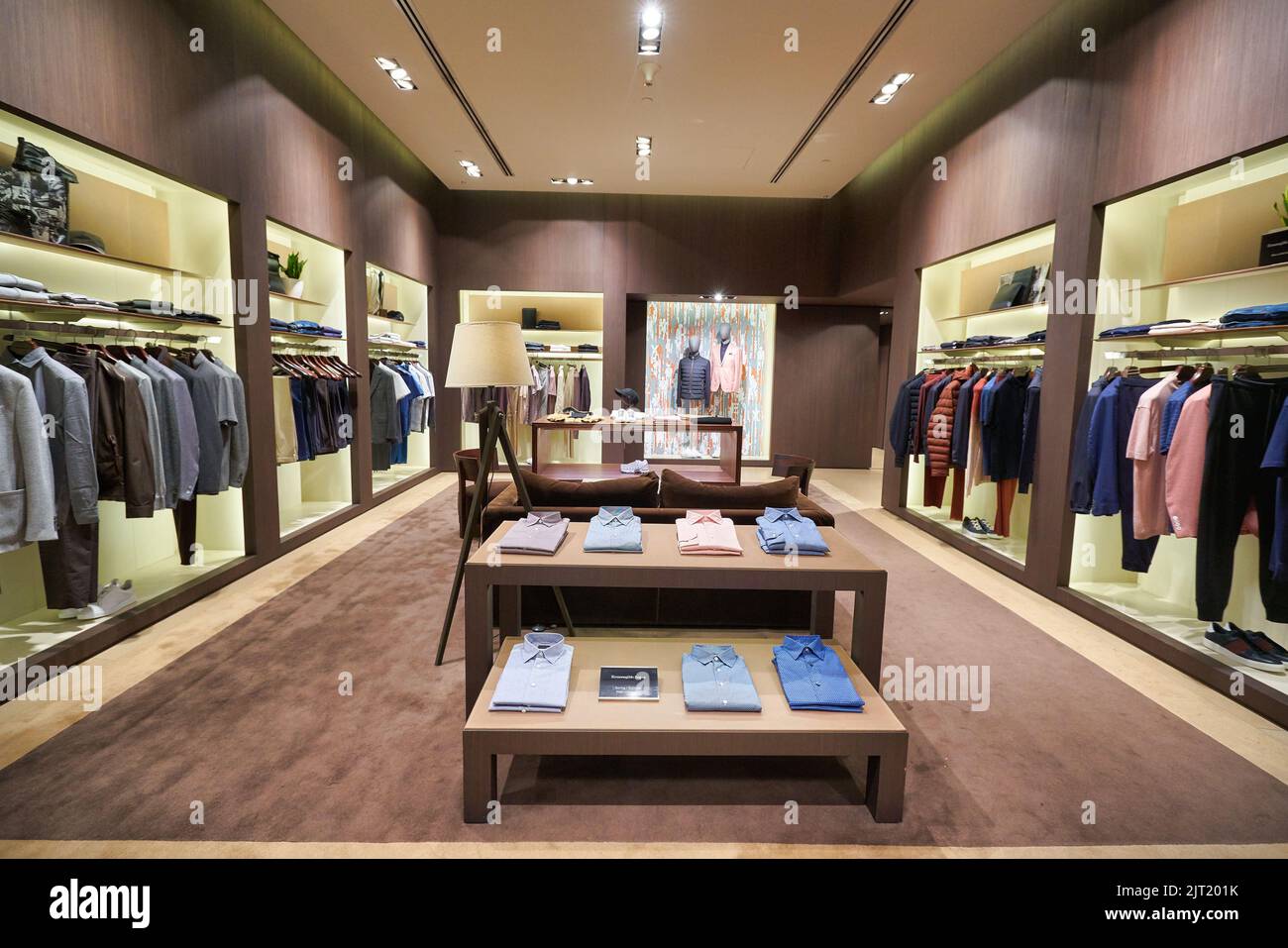 SINGAPORE - CIRCA JANUARY, 2020: interior shot of Ermenegildo Zegna ...