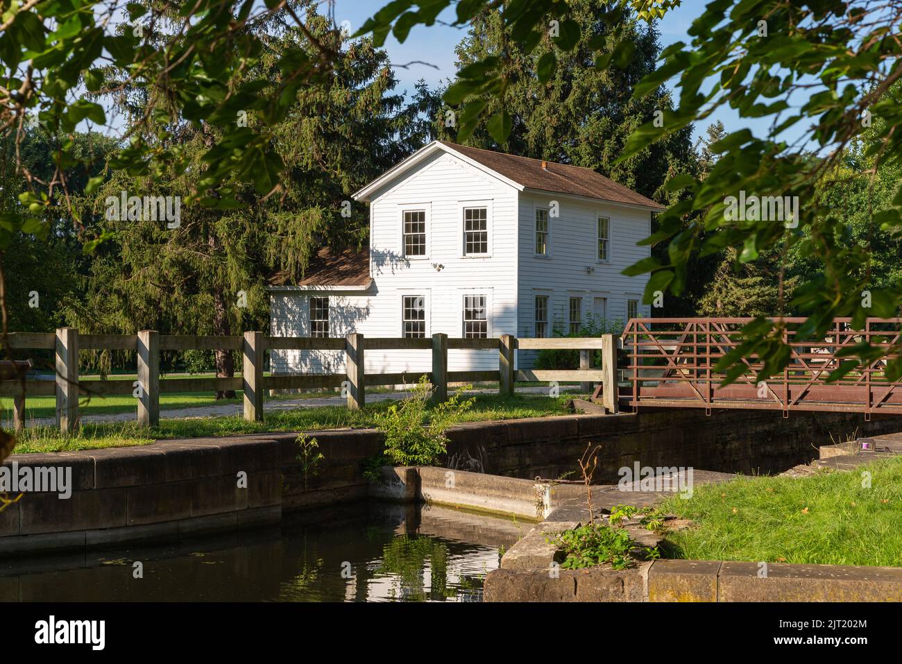 Summer morning on the historic I and M Canal in Aux Sable, Illinois ...