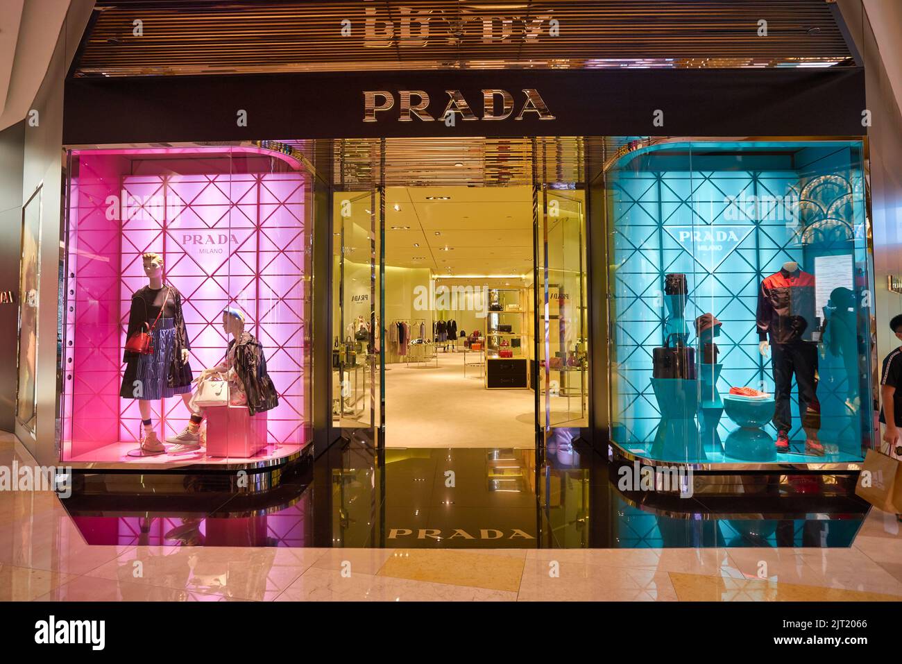 SINGAPORE - CIRCA JANUARY, 2020: entrance to Prada store in ION Orchard ...