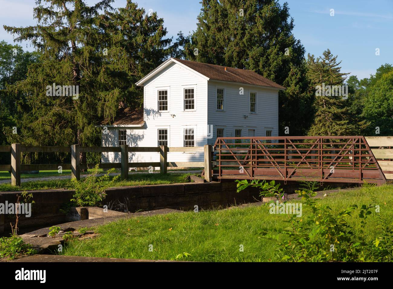Summer morning on the historic I and M Canal in Aux Sable, Illinois ...