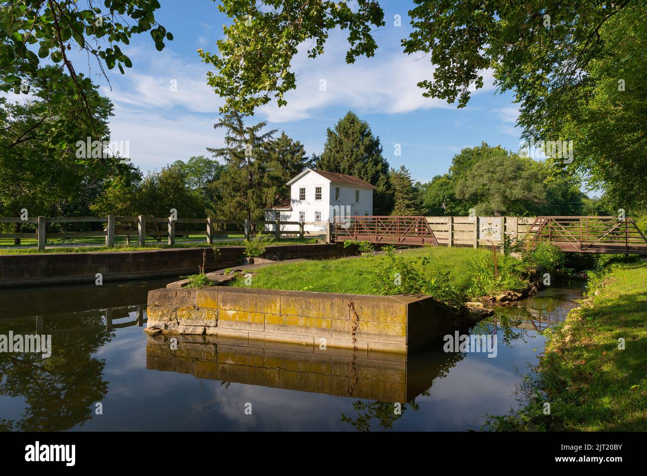 Summer morning on the historic I and M Canal in Aux Sable, Illinois ...