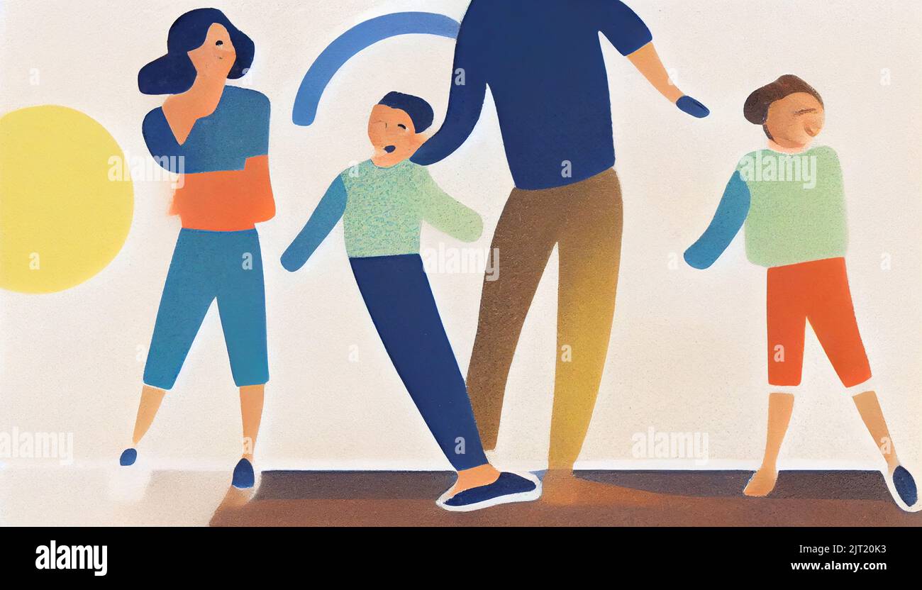 Family concept in geometric design Stock Photo - Alamy